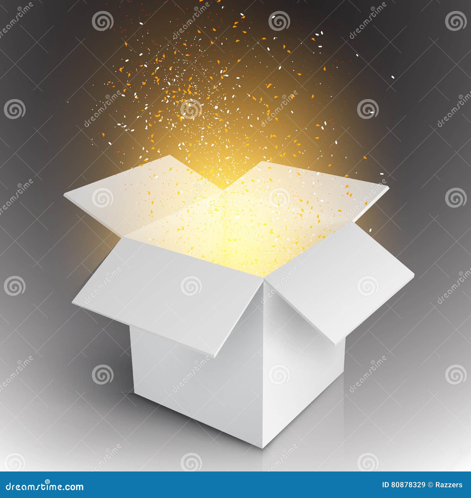 Realistic Magic Open Box. Magic Gift Box Stock Vector - Illustration of ...