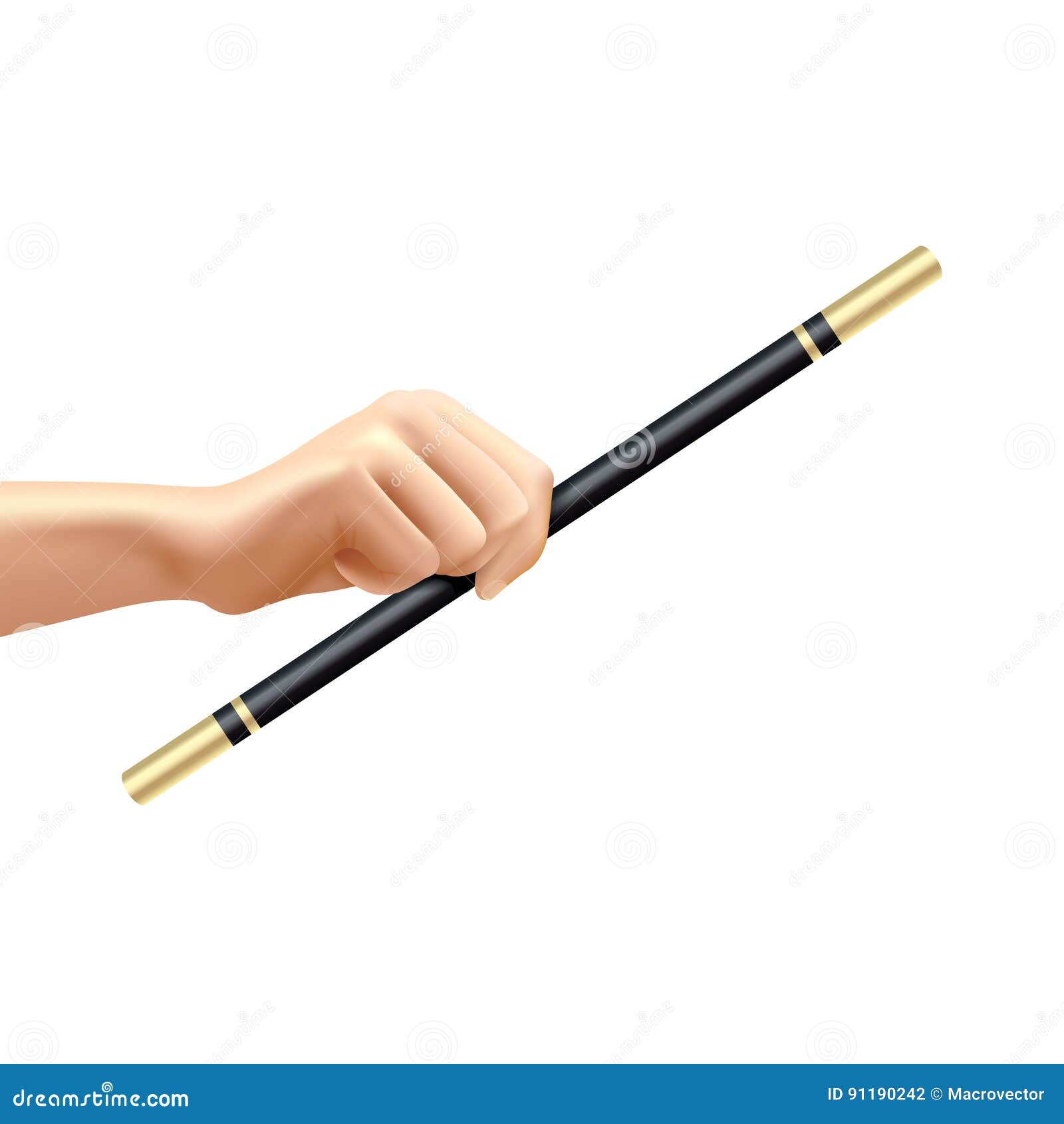 Realistic Magic Wand in Hand Stock Vector - Illustration of light ...
