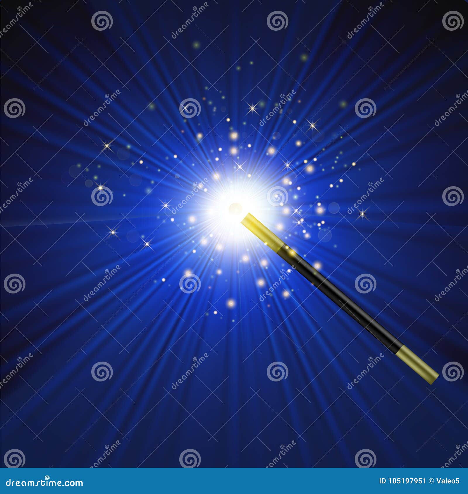 Realistic Magic Wand stock vector. Illustration of lens - 105197951
