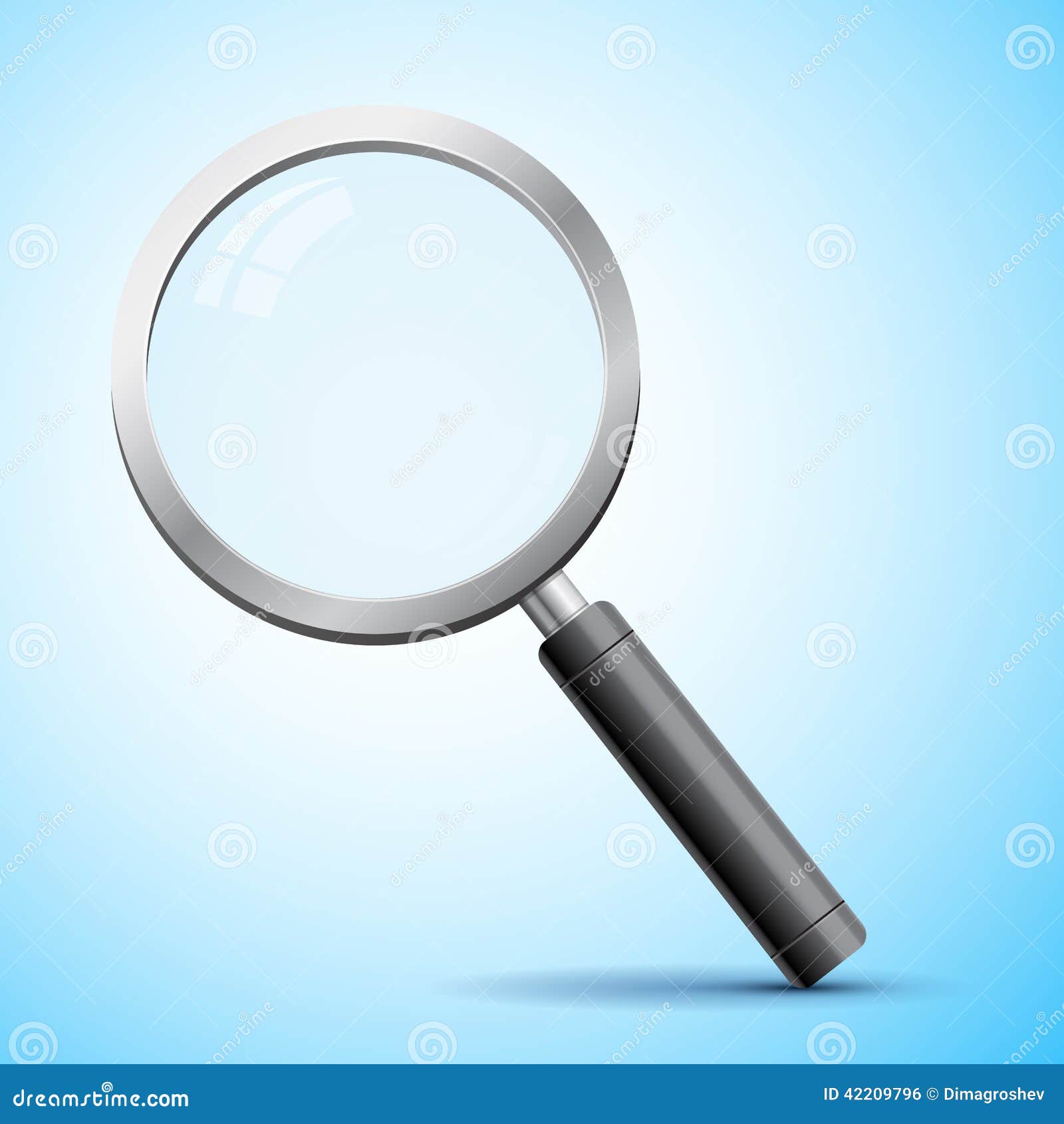 Realistic Magnifier Isolated On White Background - Illust Cartoon ...