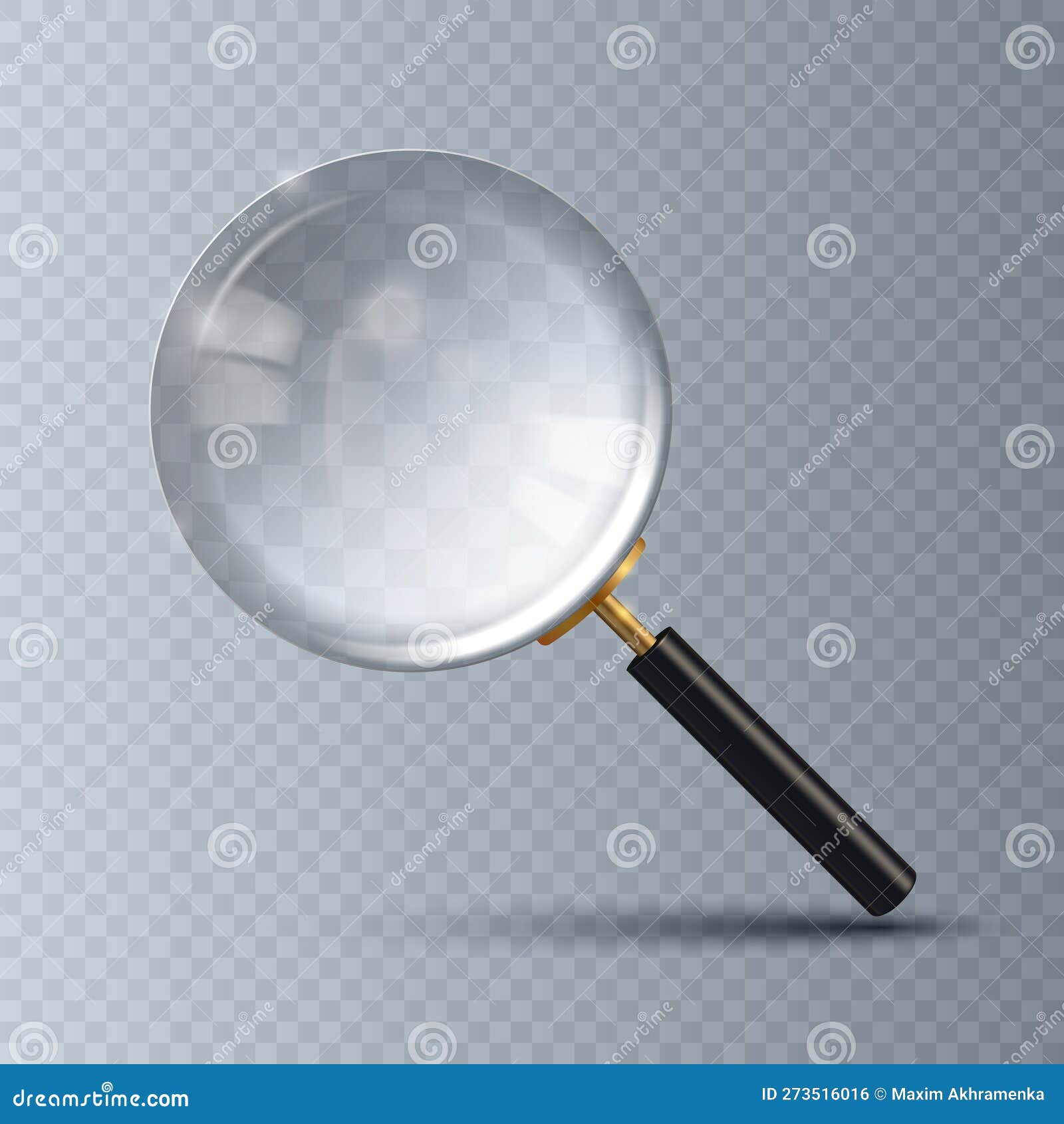 Realistic Magnifier Isolated On White Background - Illust Cartoon ...