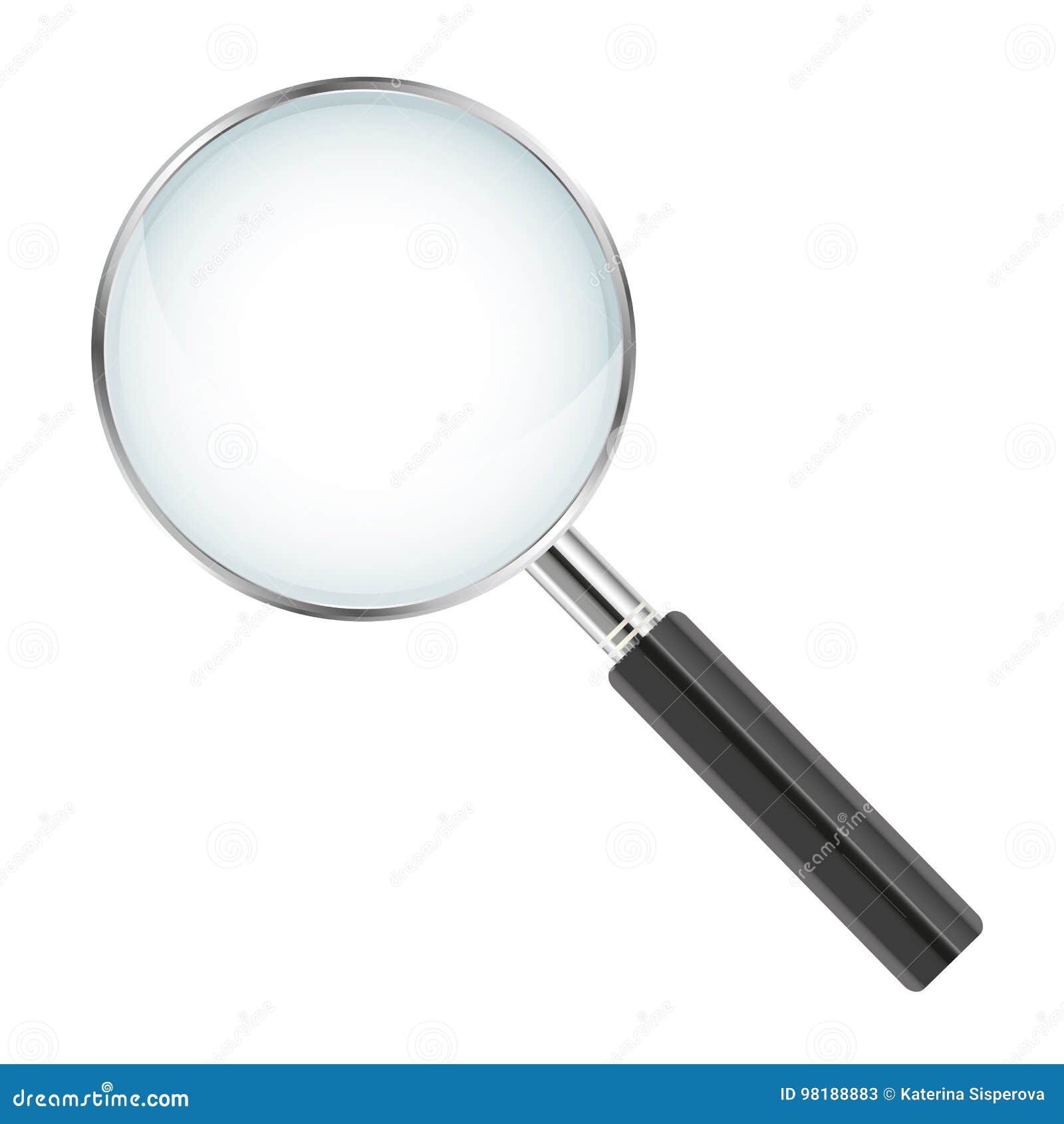 Realistic Magnifier Isolated On White Background - Illust Cartoon ...