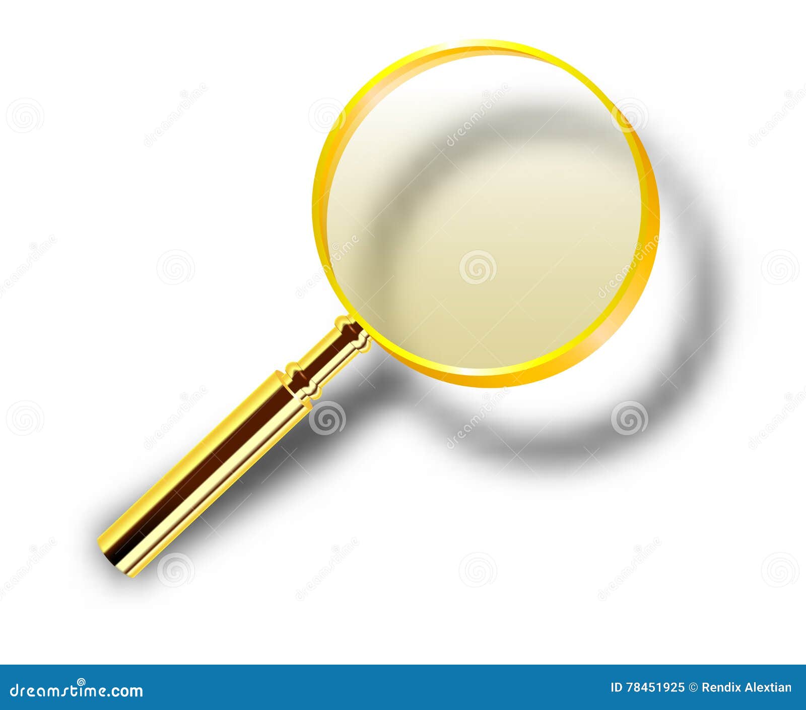 Realistic magnifying glass stock illustration. Illustration of research ...
