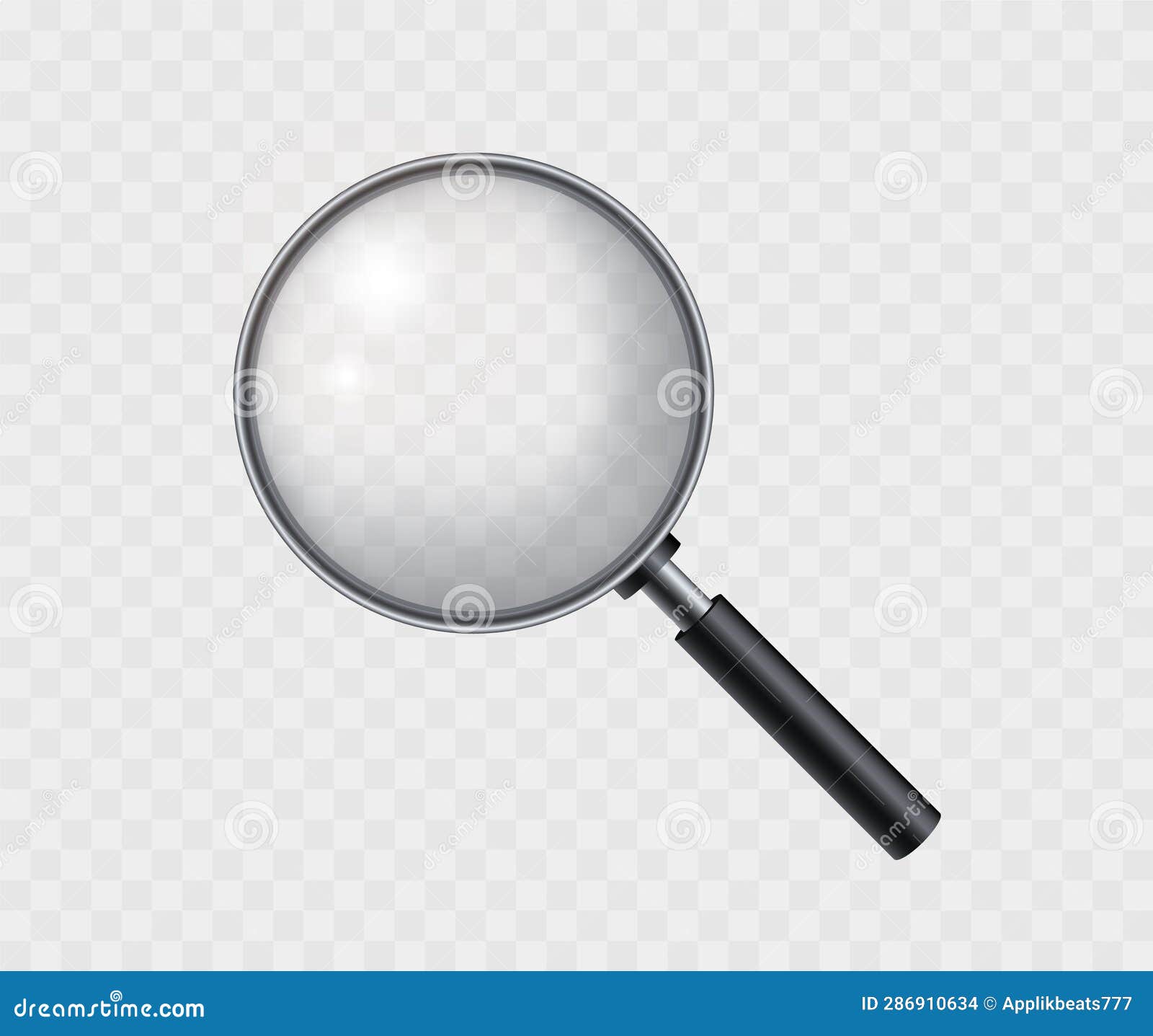 Realistic Magnifying Glass. Magnifying Tool with Shadow Stock Vector ...