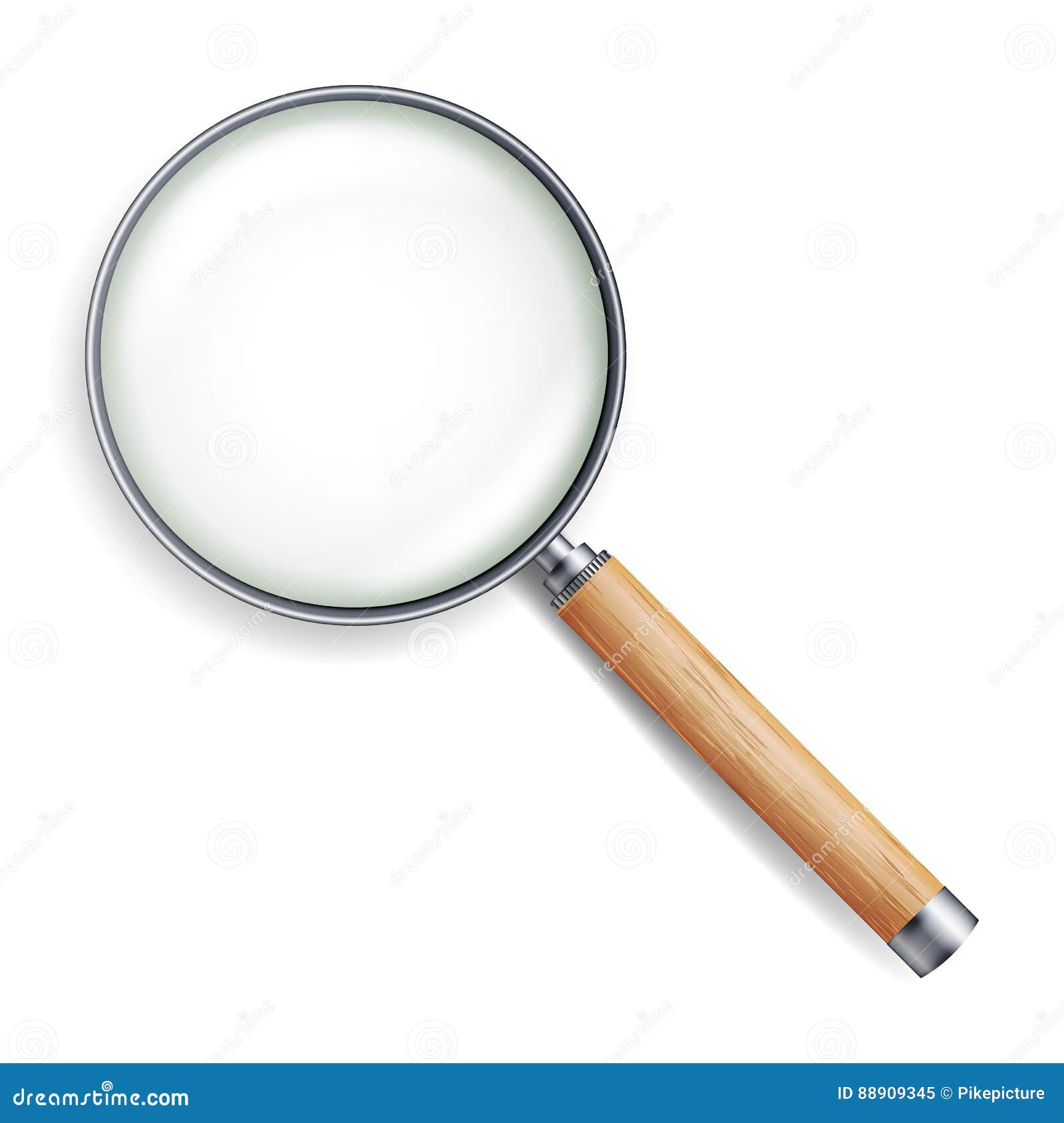 Realistic Magnifying Glass Vector. Isolated On White Background, With ...