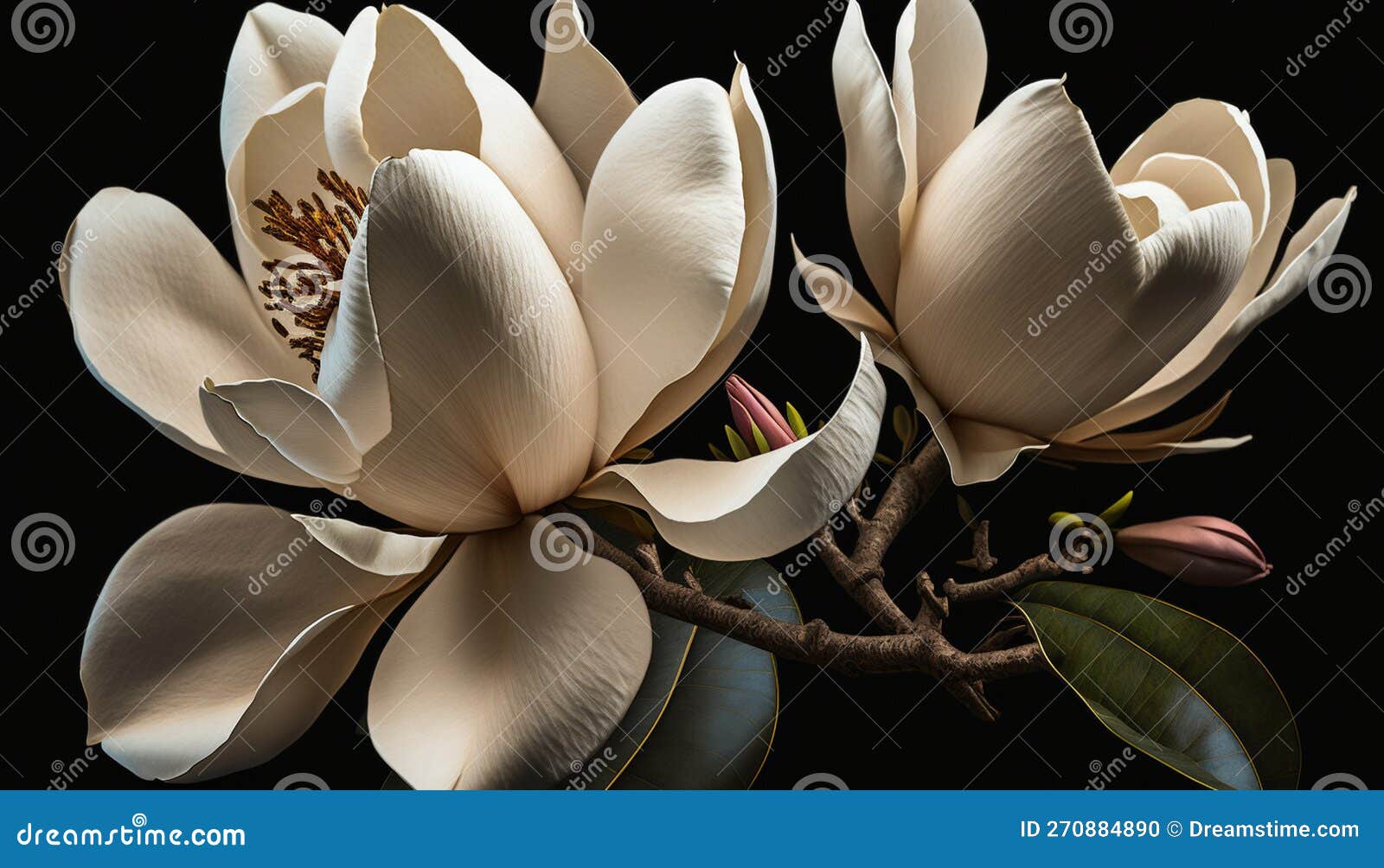 Realistic Magnolia Flower Using Generative AI Stock Photo - Image of ...