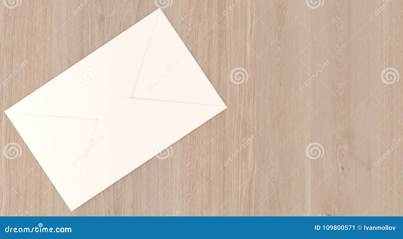 Realistic Mail Letter on Wooden Surface Stock Illustration ...