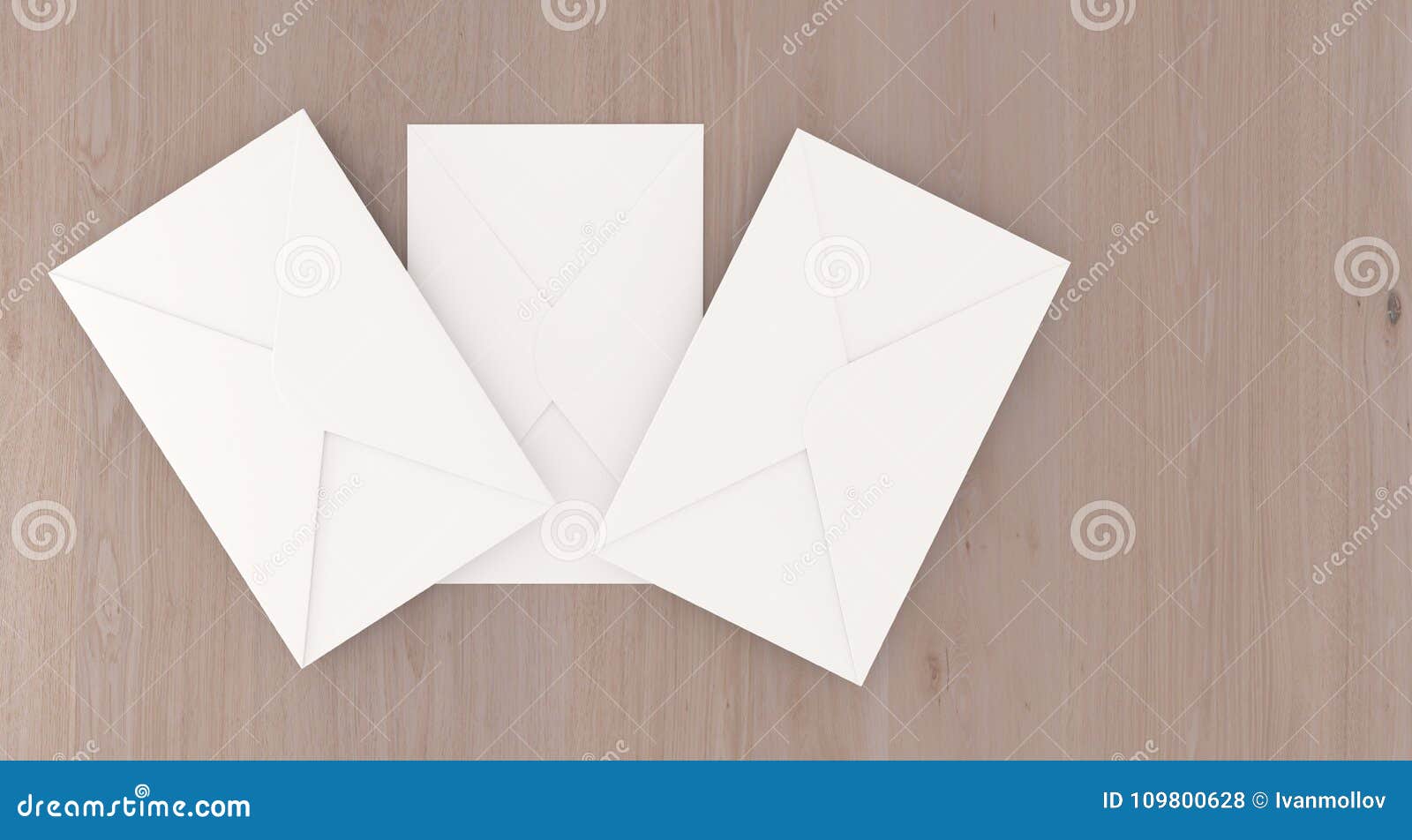 Realistic Mail Letters on Wooden Surface Stock Illustration ...