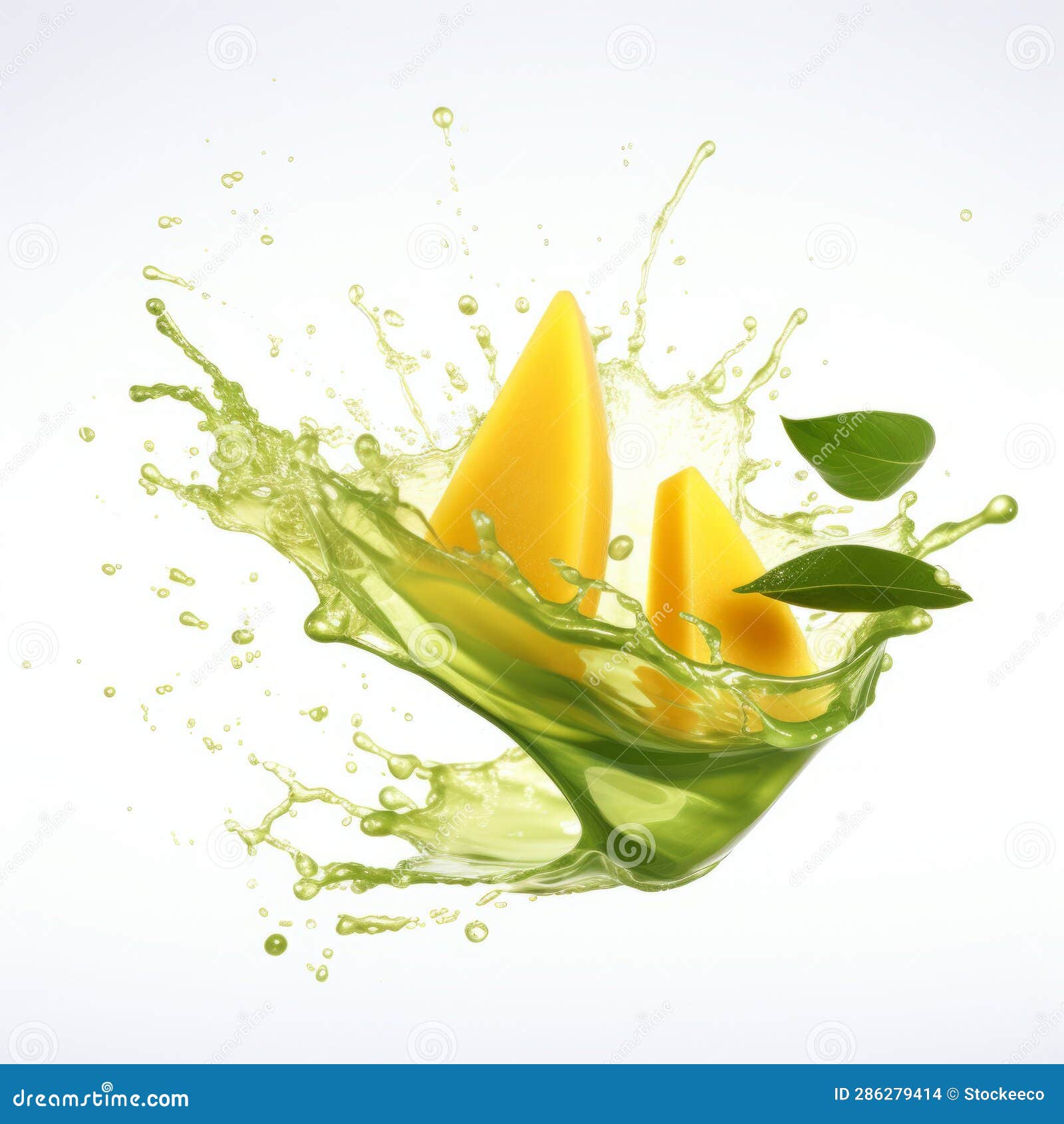 Realistic Mango Juice Splash with Surrealistic Elements Stock ...