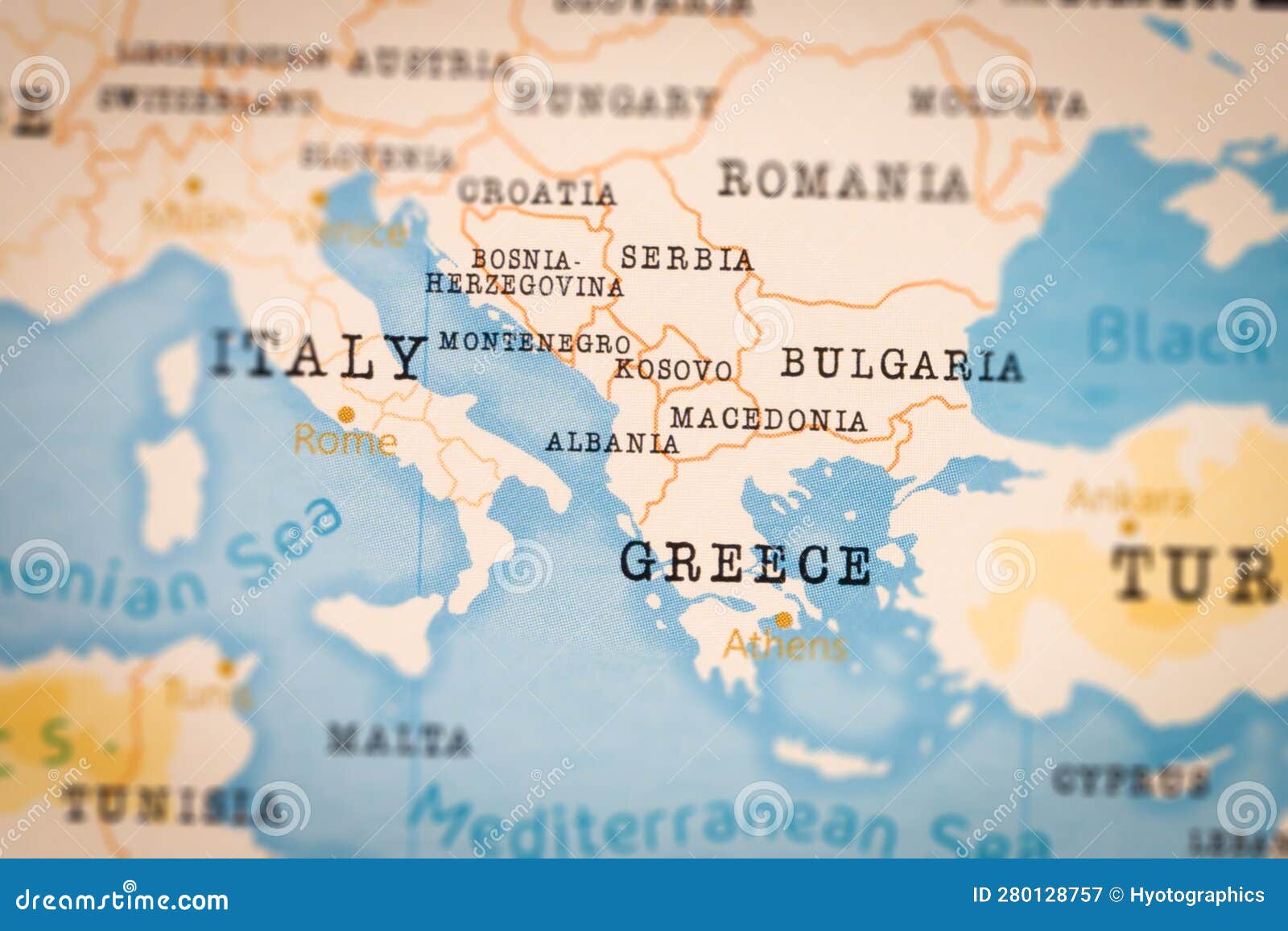 The Realistic Map of Albania. Stock Image - Image of politics, paper ...