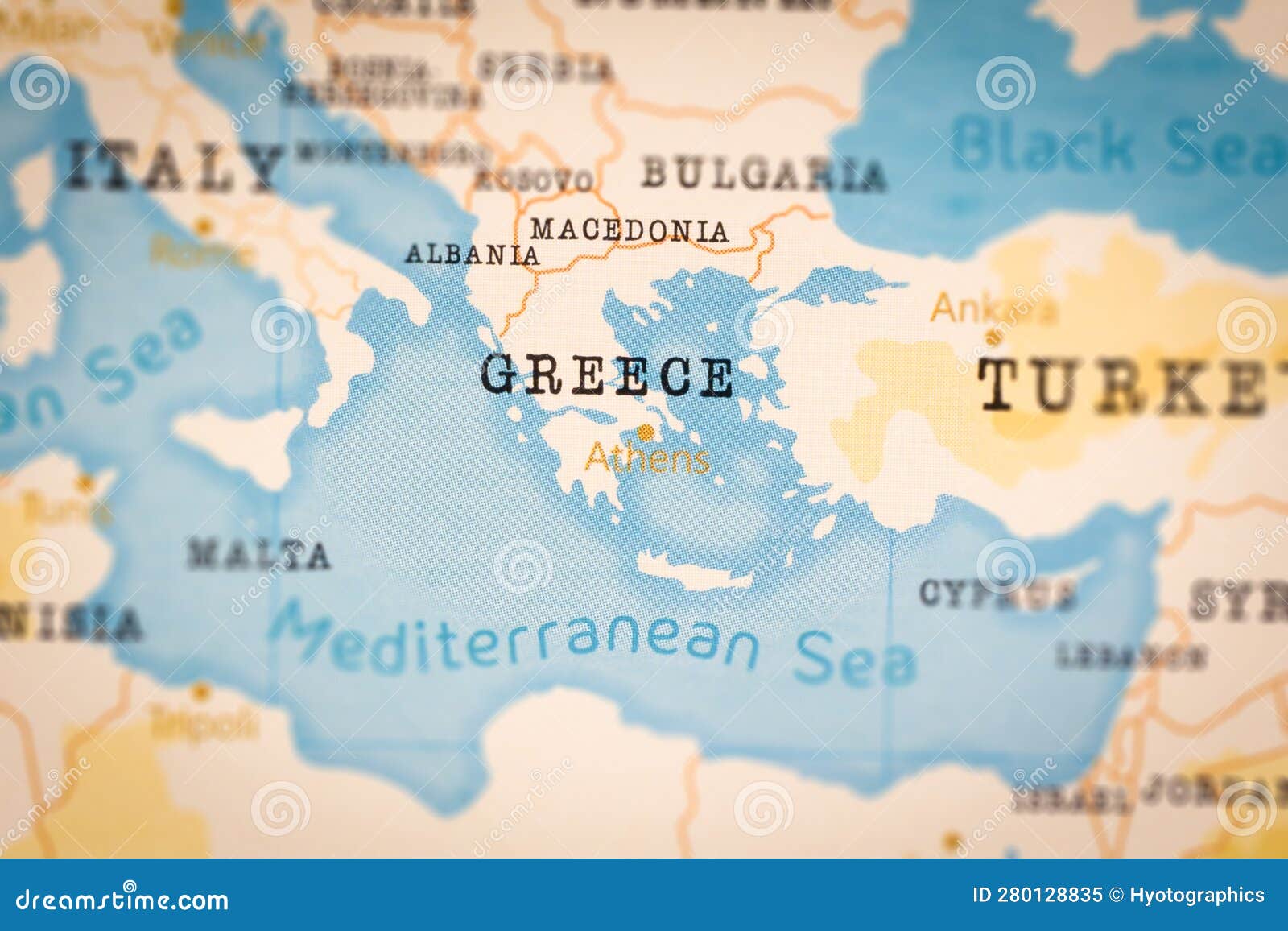 The Realistic Map of Athens. Stock Image - Image of history, country ...