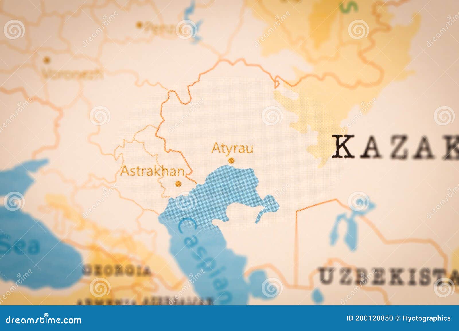 The Realistic Map of Atyrau. Stock Photo - Image of border, global ...