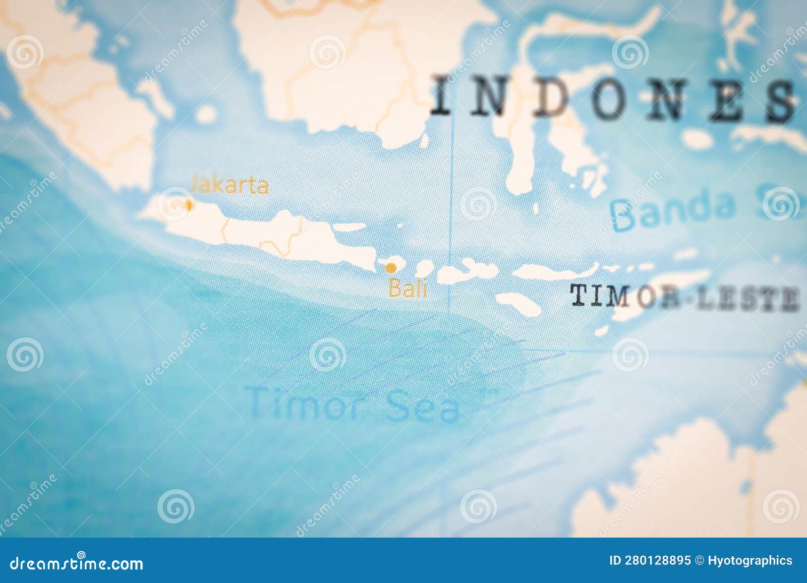 The Realistic Map of Bali. stock image. Image of vacation - 280128895