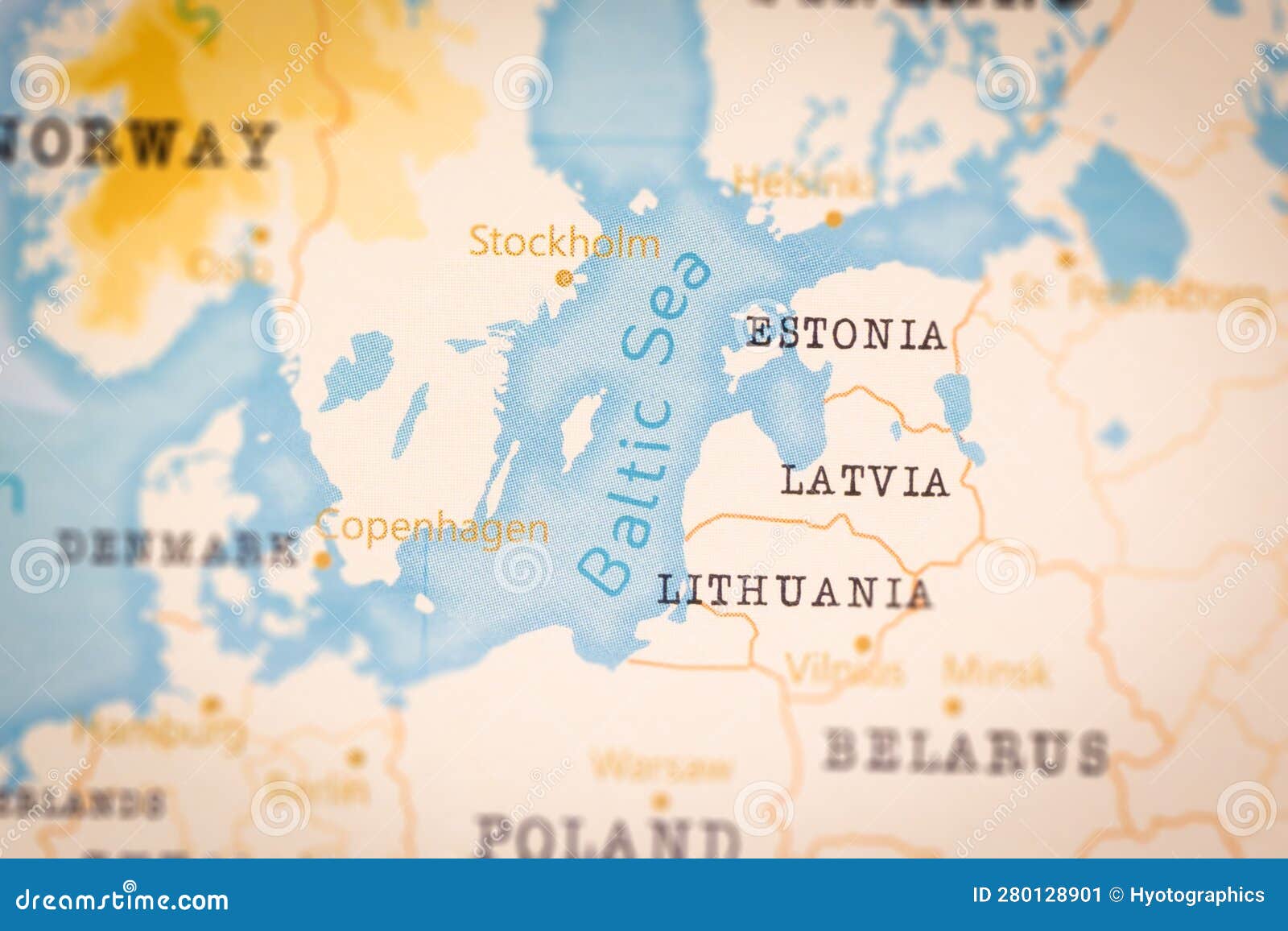 The Realistic Map of Baltic Sea. Stock Image - Image of politics ...