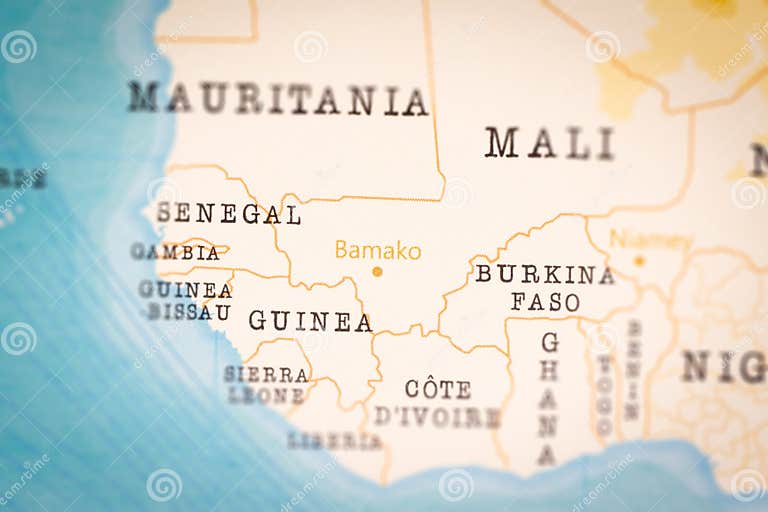 The Realistic Map of Bamako. Stock Image - Image of tourism, news ...