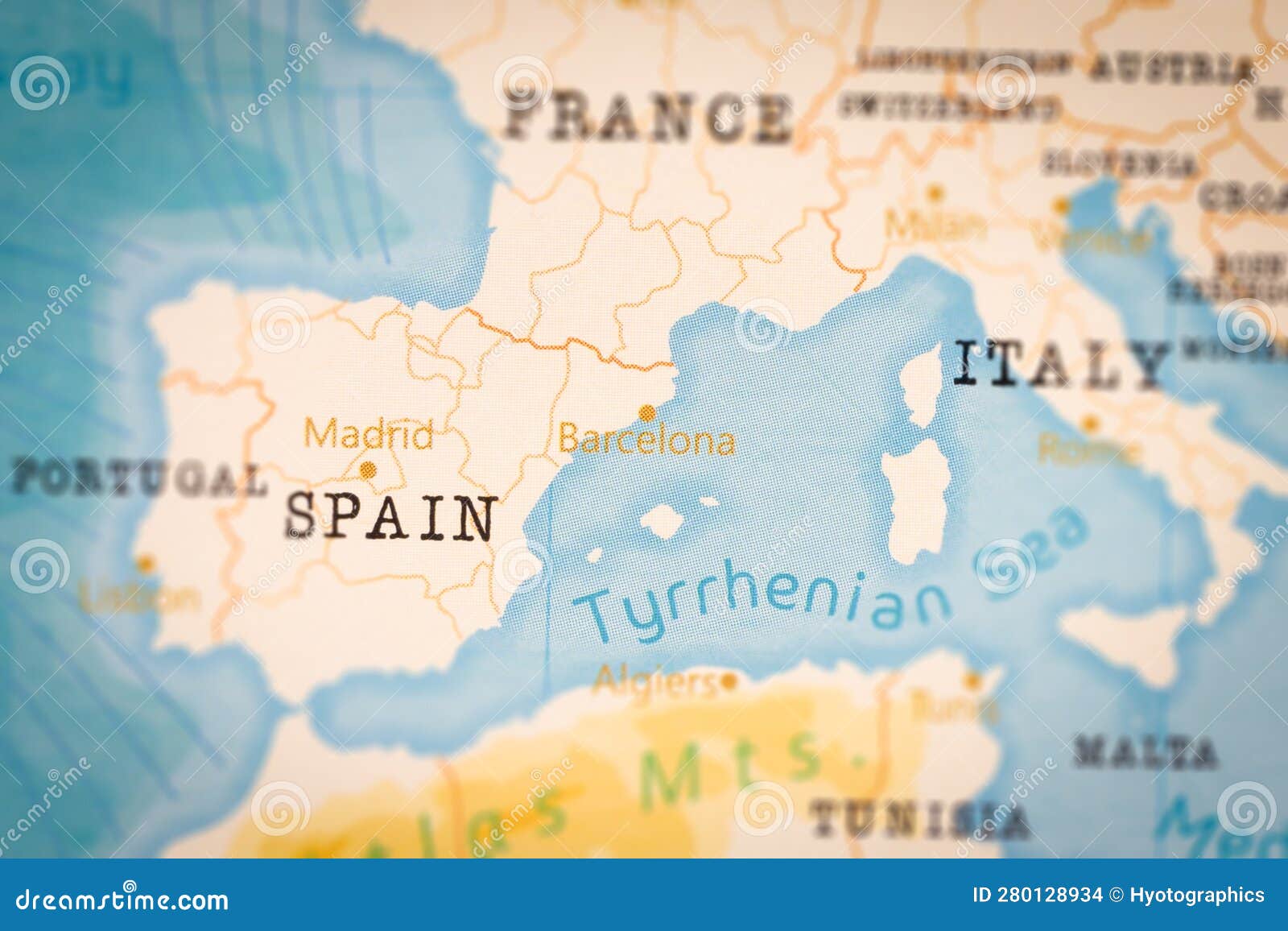The Realistic Map of Barcelona. Stock Photo - Image of newspaper ...