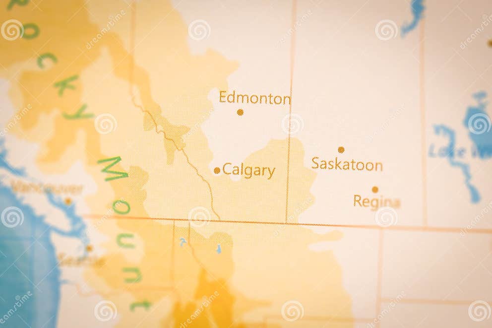 The Realistic Map of Calgary. Stock Photo - Image of country, crisis ...