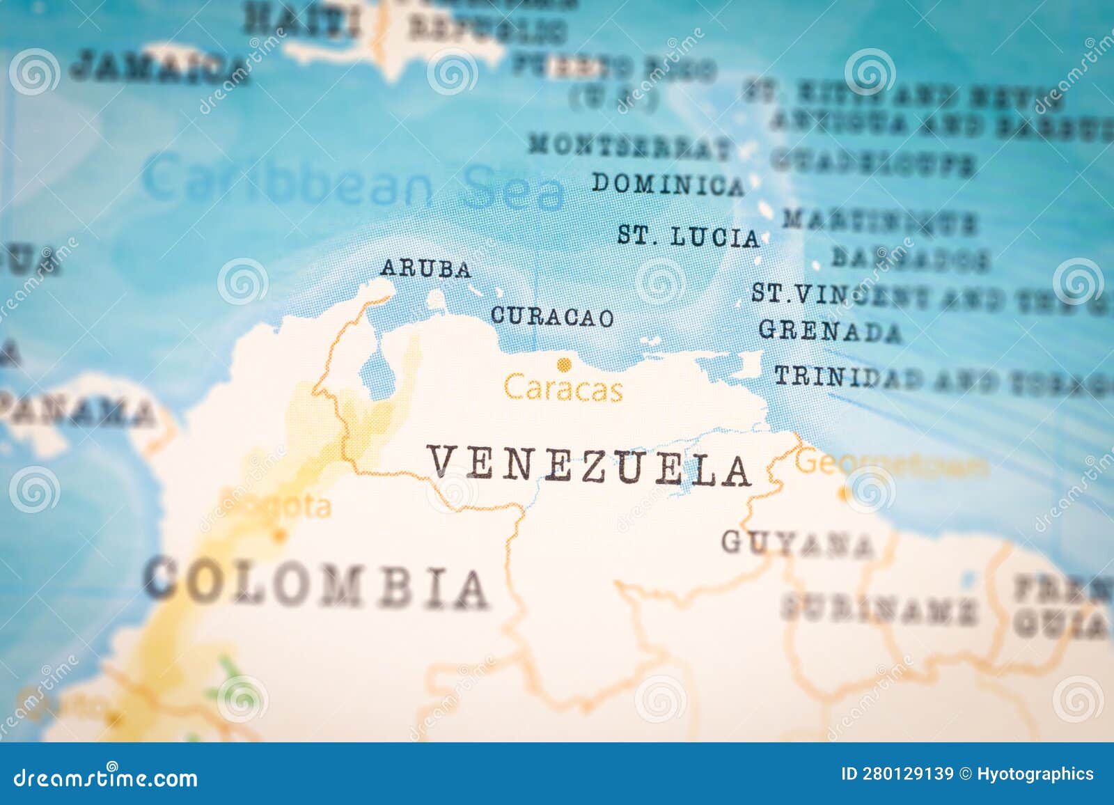 The Realistic Map of Caracas. Stock Image - Image of society, world ...
