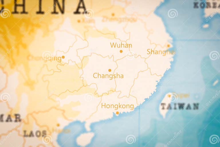 The Realistic Map of Changsha. Stock Image - Image of economy, global ...
