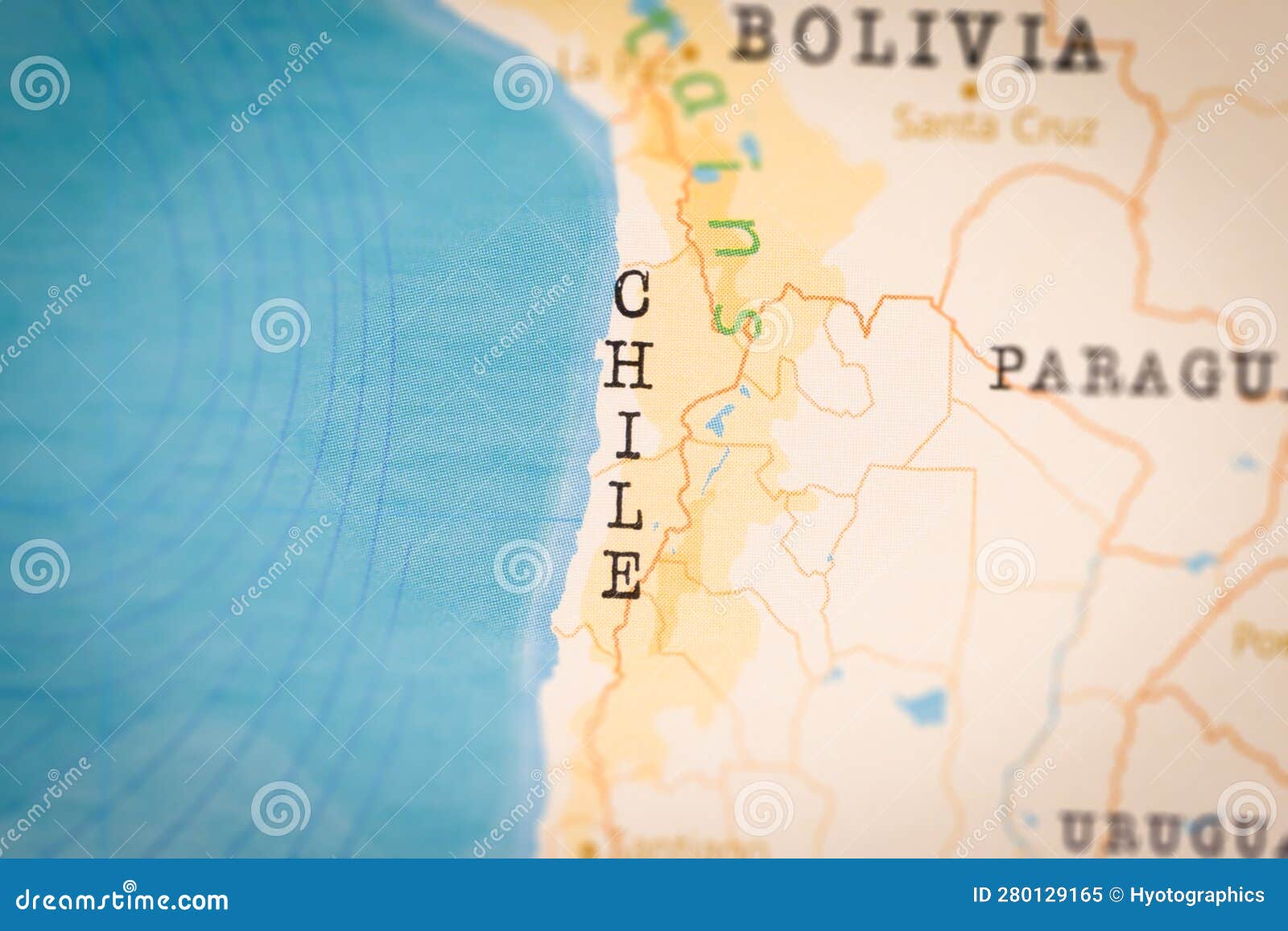 The Realistic Map of Chile. Stock Image - Image of international ...