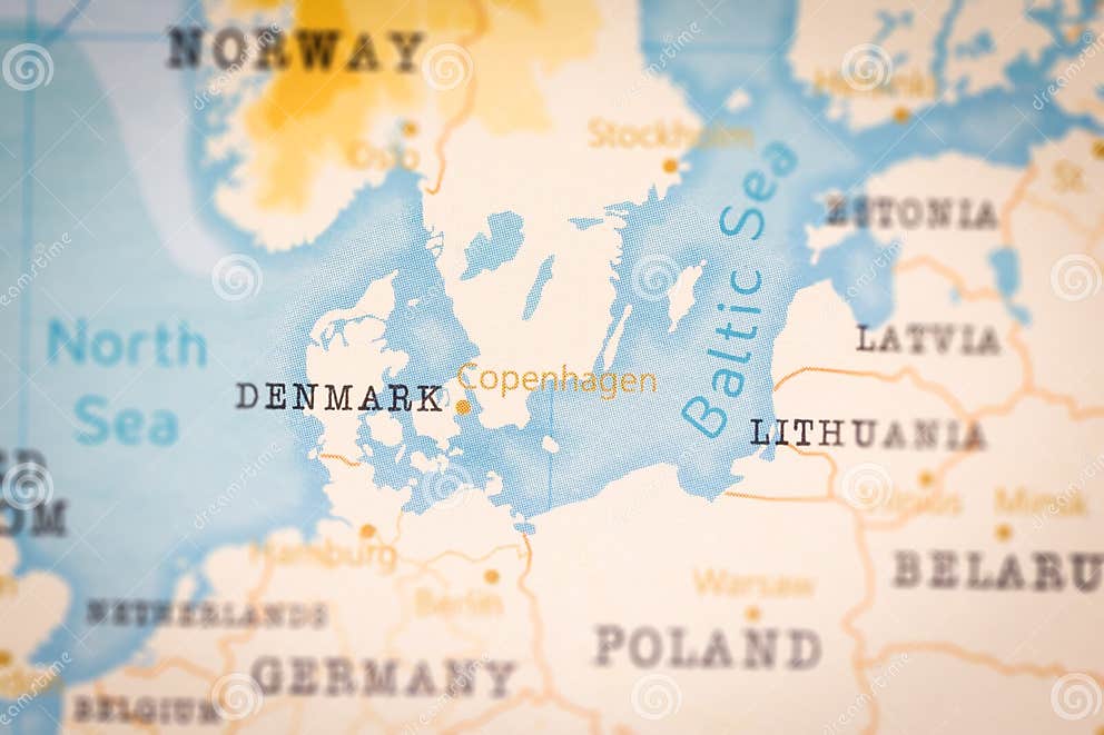 The Realistic Map of Copenhagen. Stock Image - Image of paper, city ...