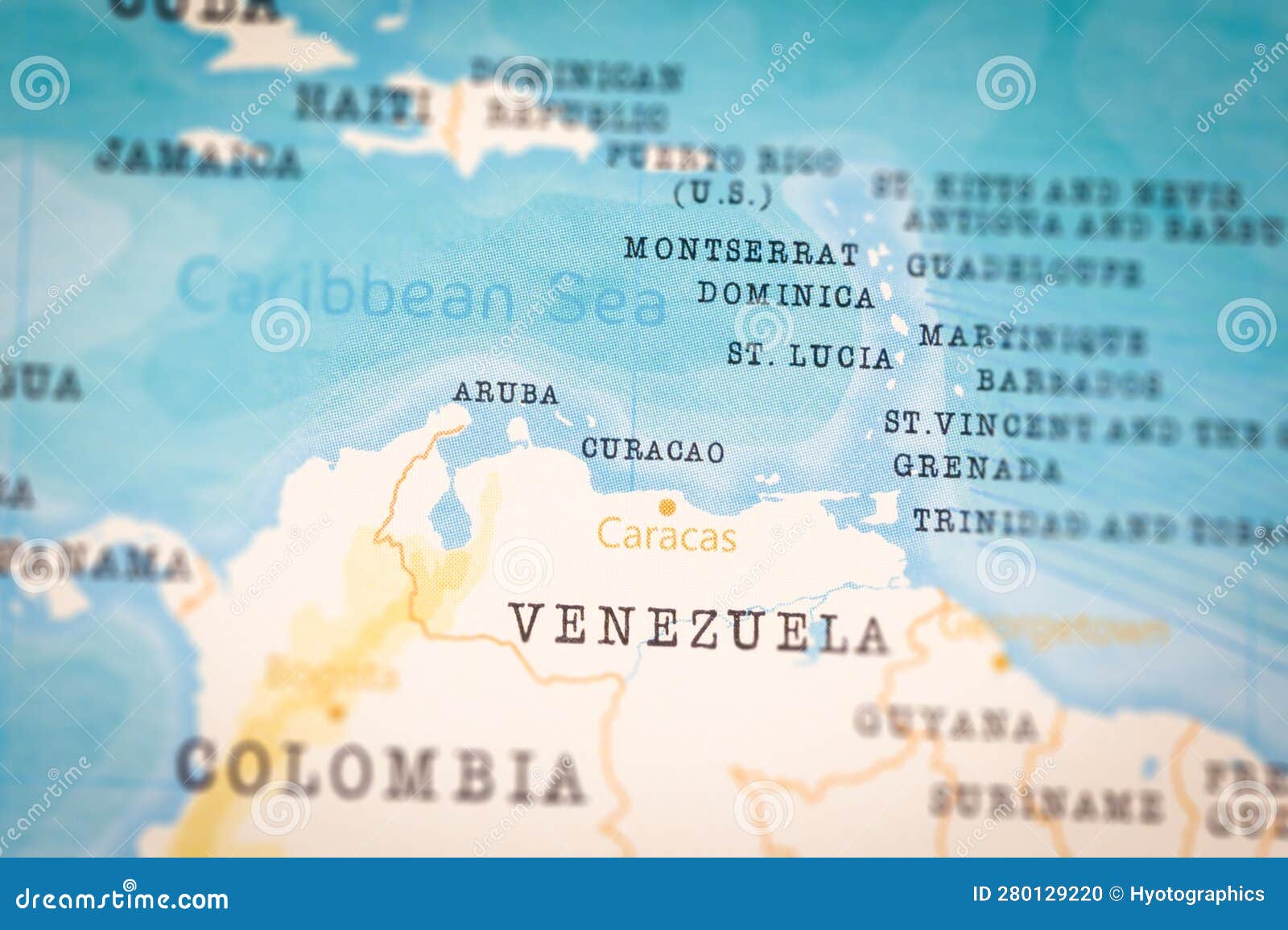The Realistic Map of Curacao. Stock Photo - Image of news ...