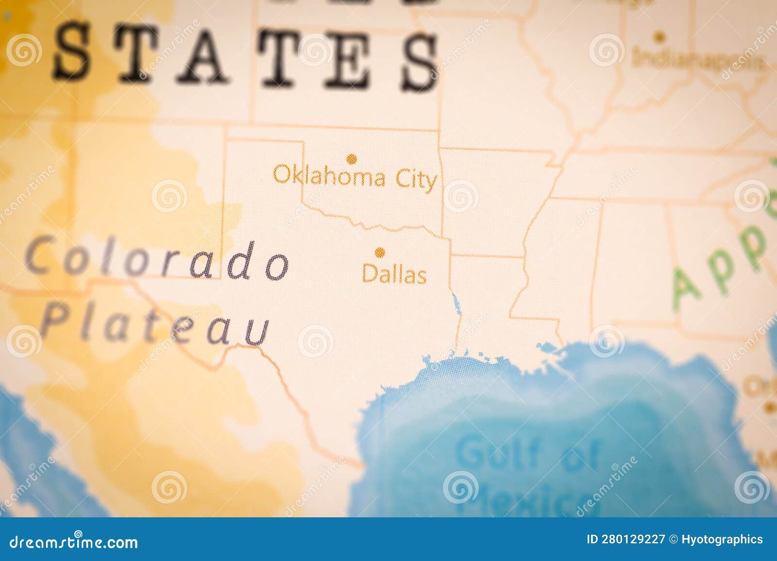 The Realistic Map of Dallas. Stock Image - Image of tour, holiday ...