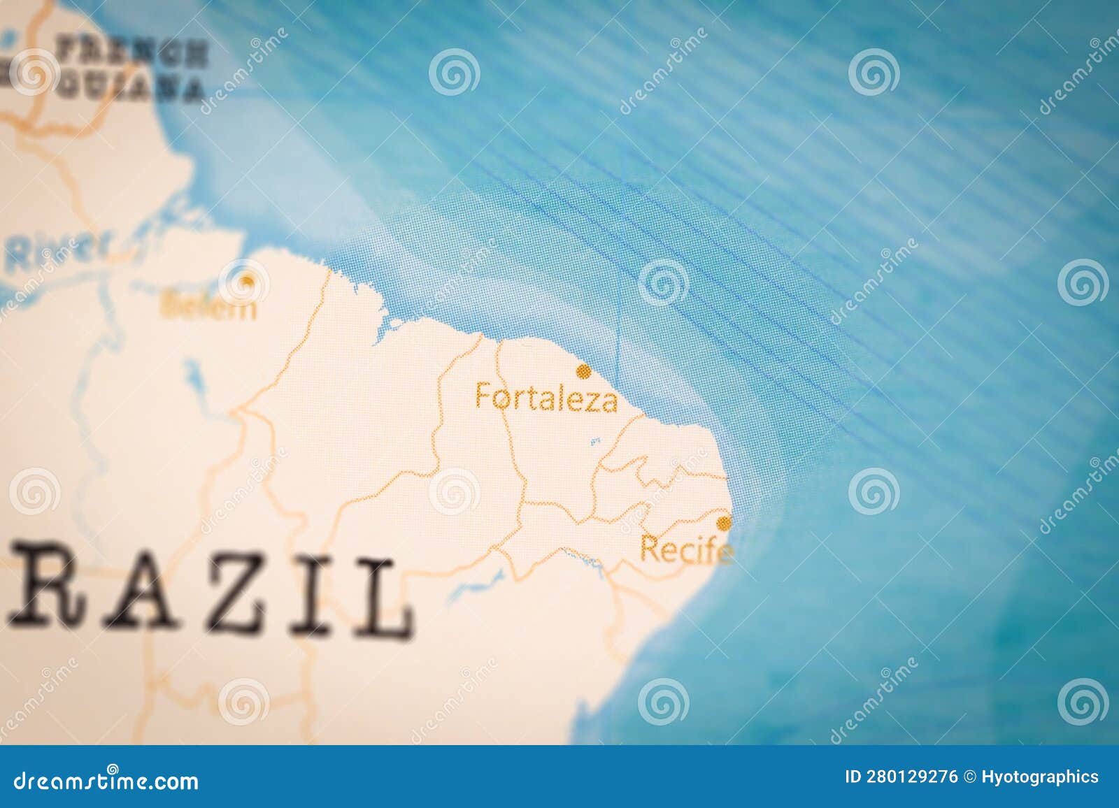 The Realistic Map of Fortaleza. Stock Photo - Image of vacation, tour ...