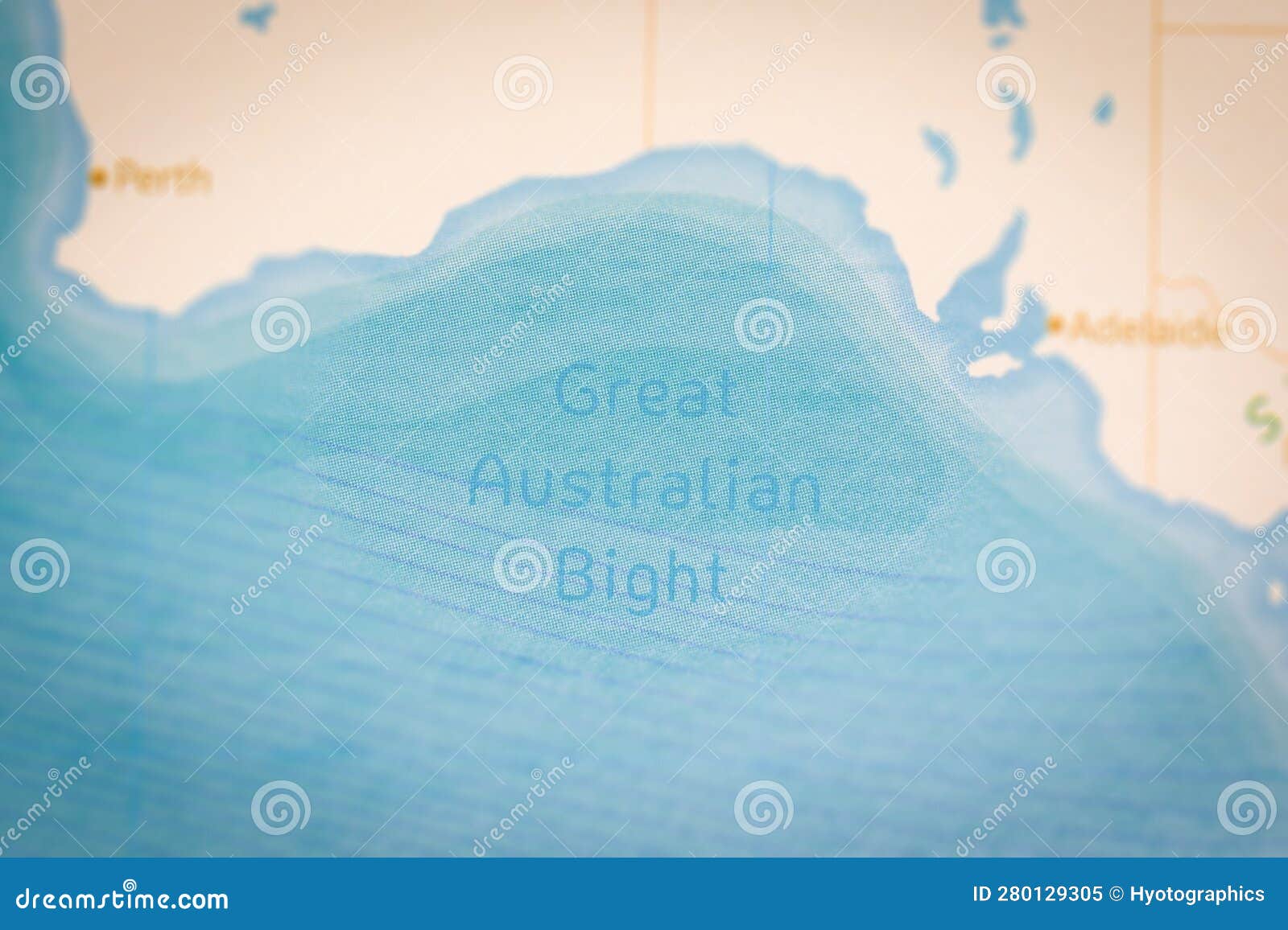 The Realistic Map of Great Australian Bight. Stock Image - Image of ...