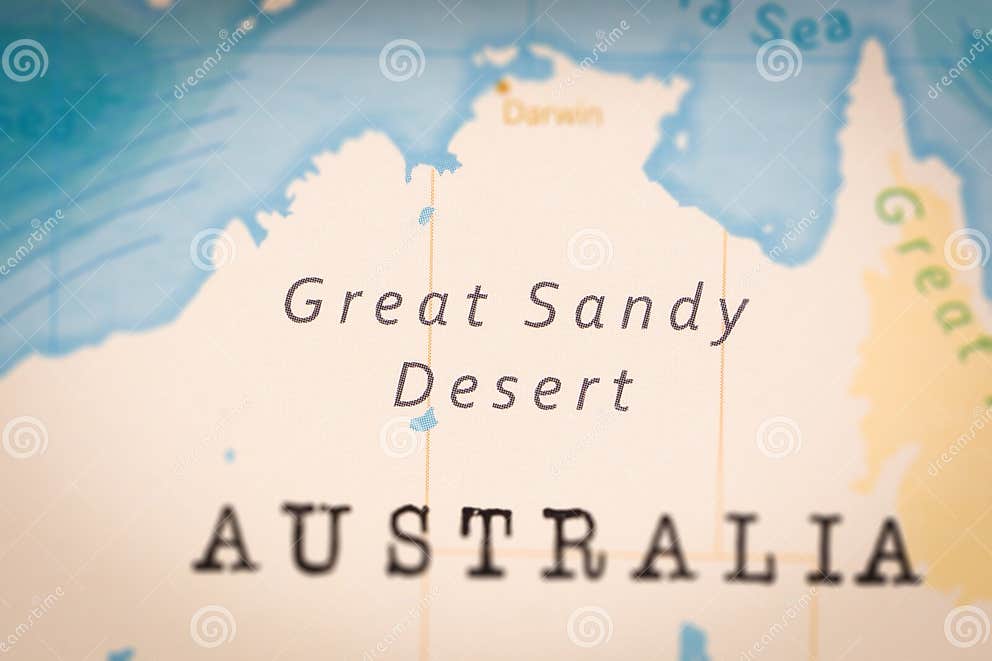 The Realistic Map of Great Sandy Desert. Stock Photo - Image of travel ...