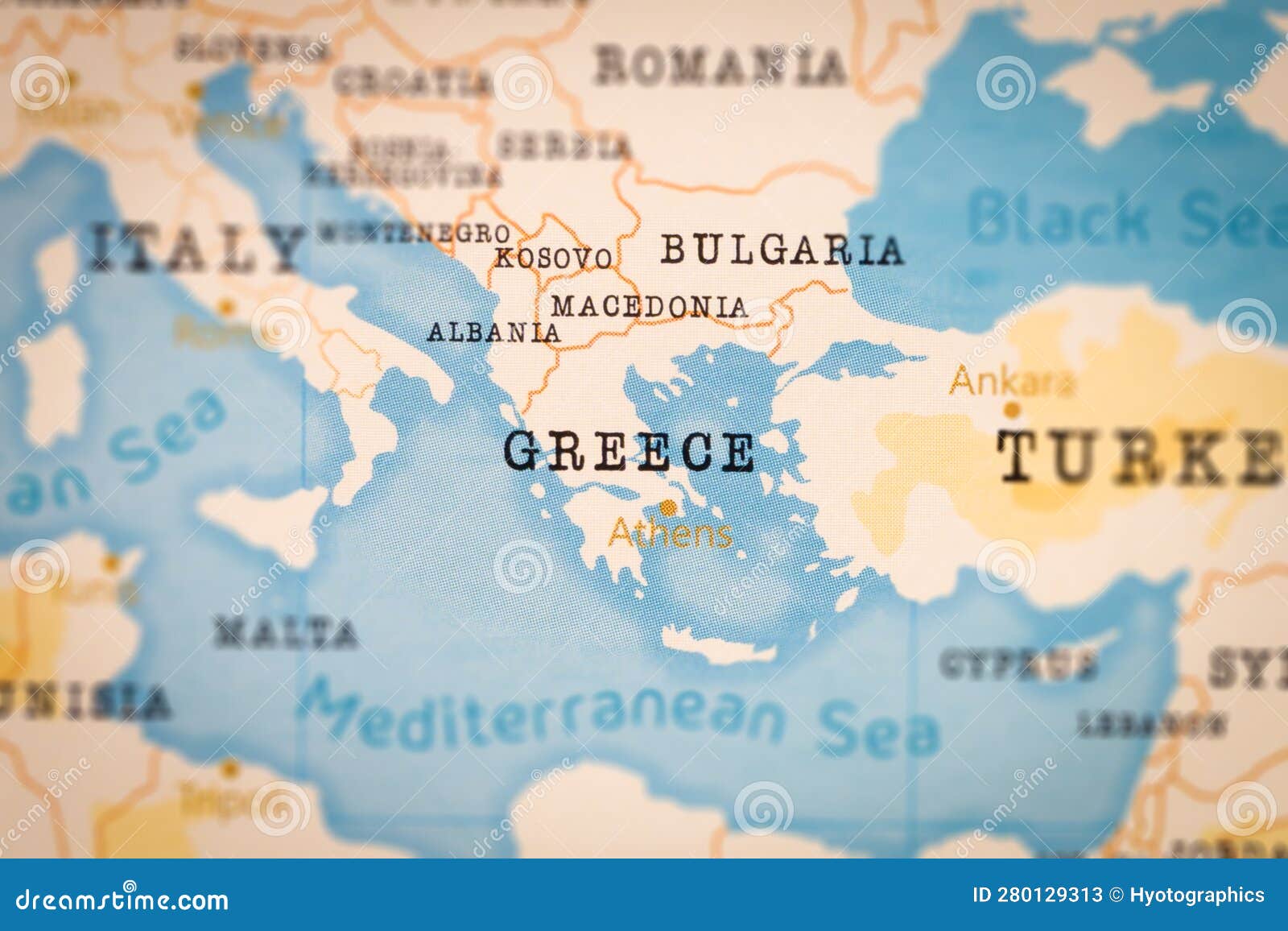 The Realistic Map of Greece. Stock Image - Image of globe, border ...