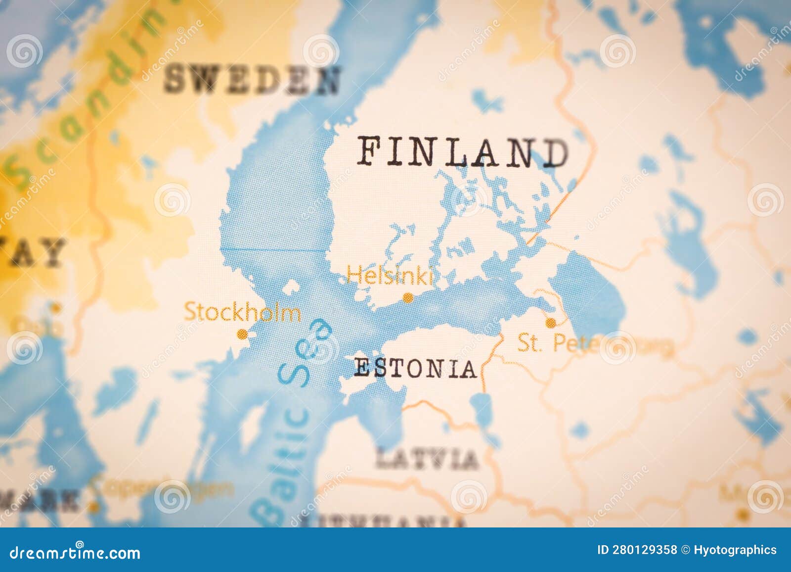 The Realistic Map of Helsinki. Stock Photo - Image of country, world ...