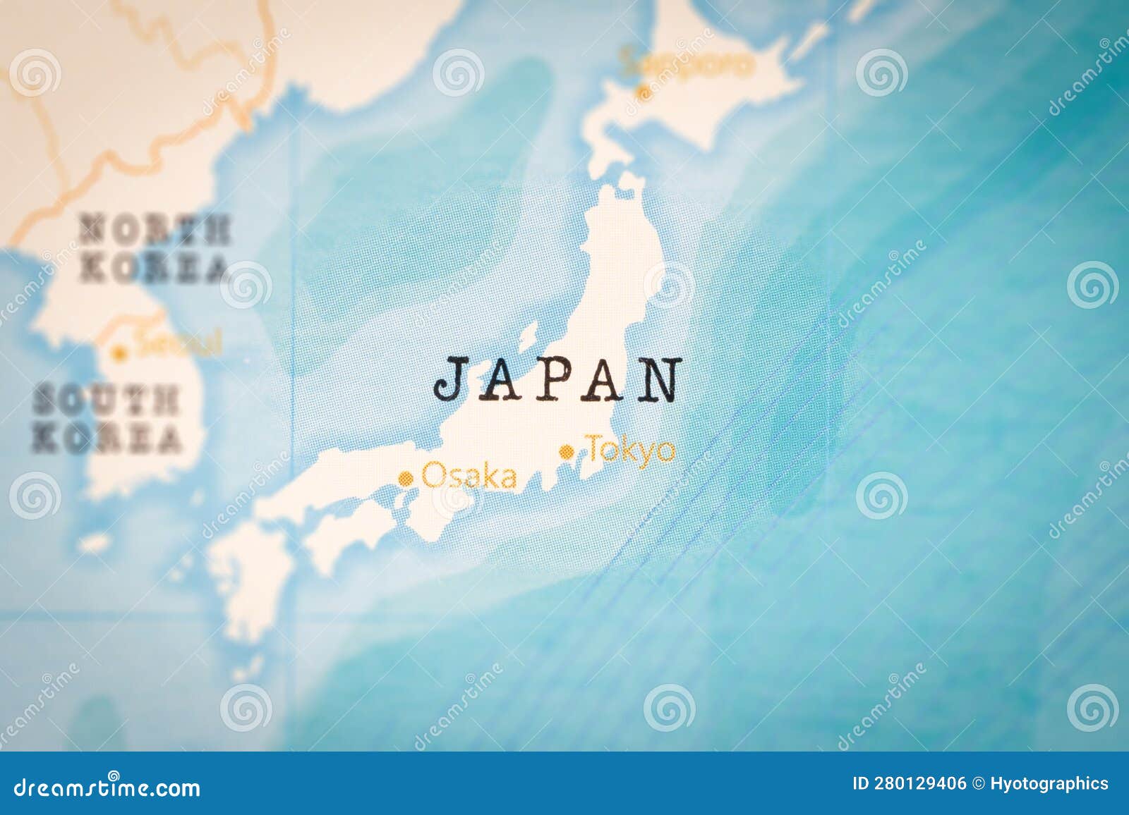 The Realistic Map of Japan. Stock Photo - Image of flag, history: 280129406