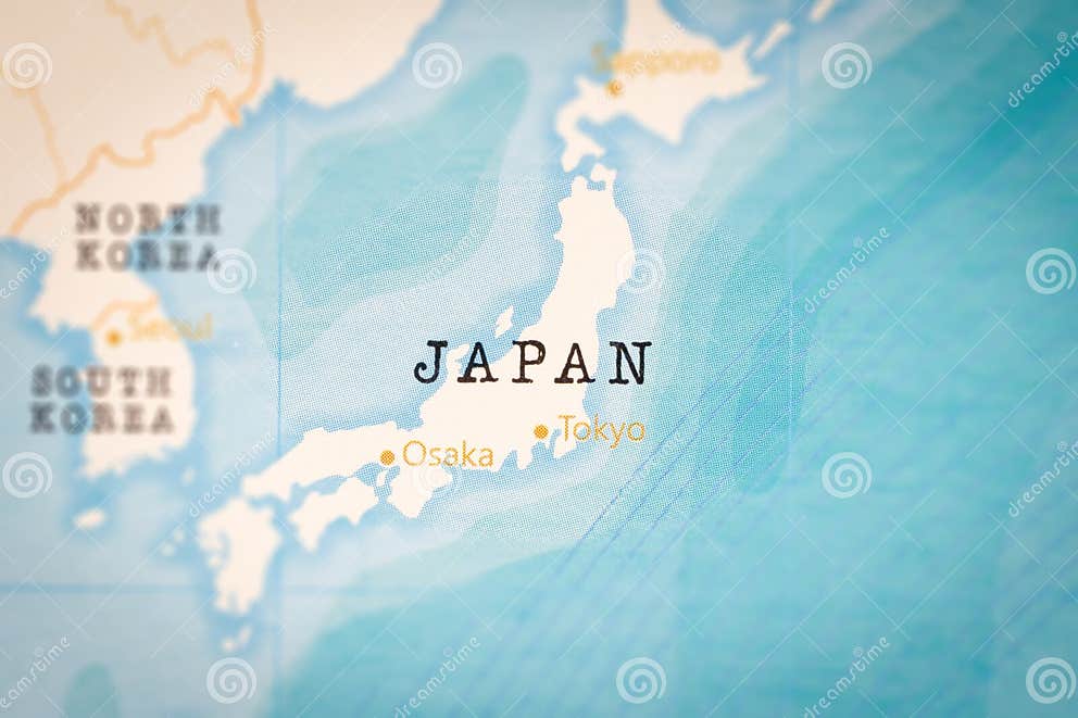 The Realistic Map of Japan. Stock Photo - Image of flag, history: 280129406