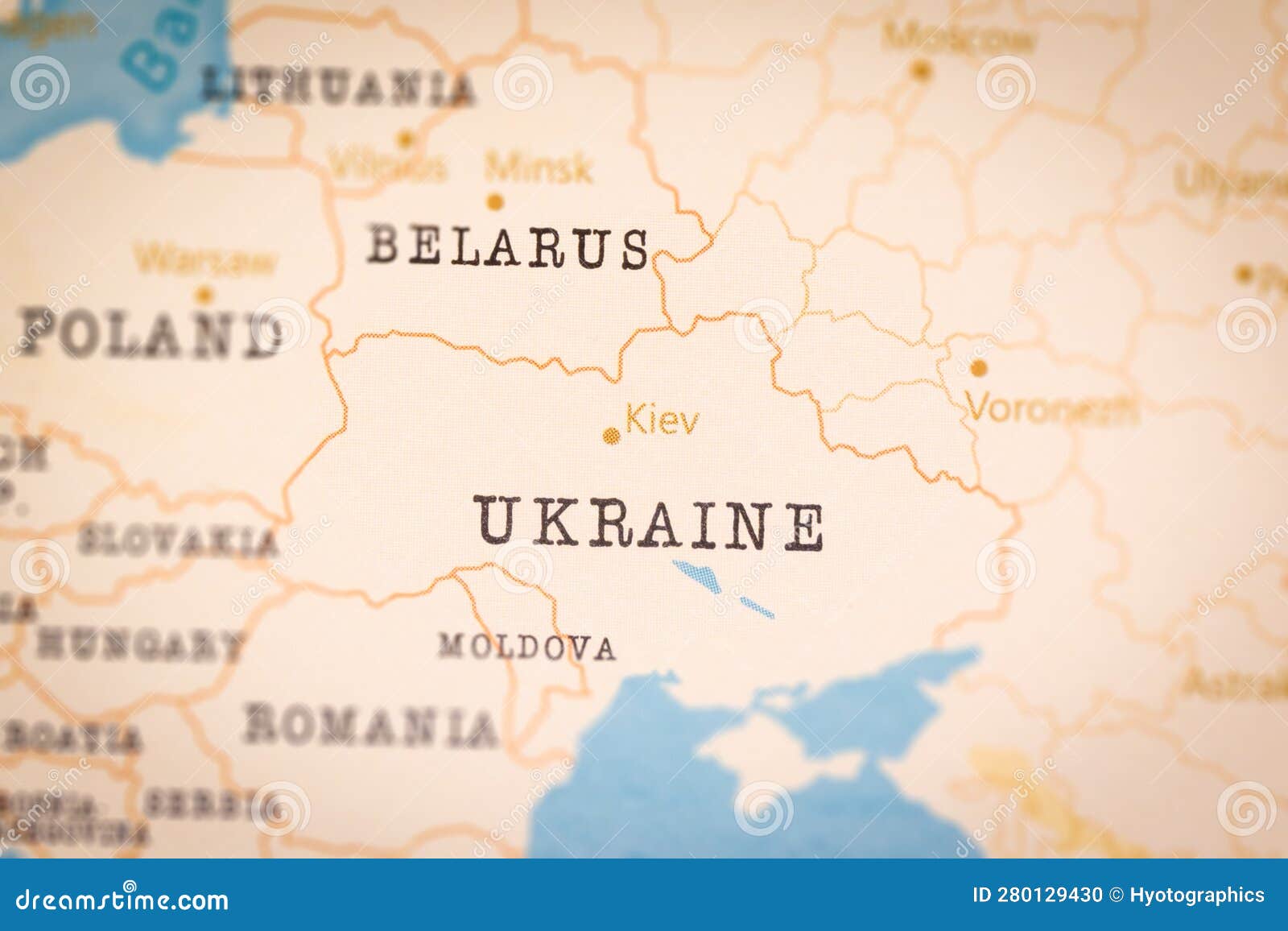 The Realistic Map of Kiev. stock illustration. Illustration of culture ...