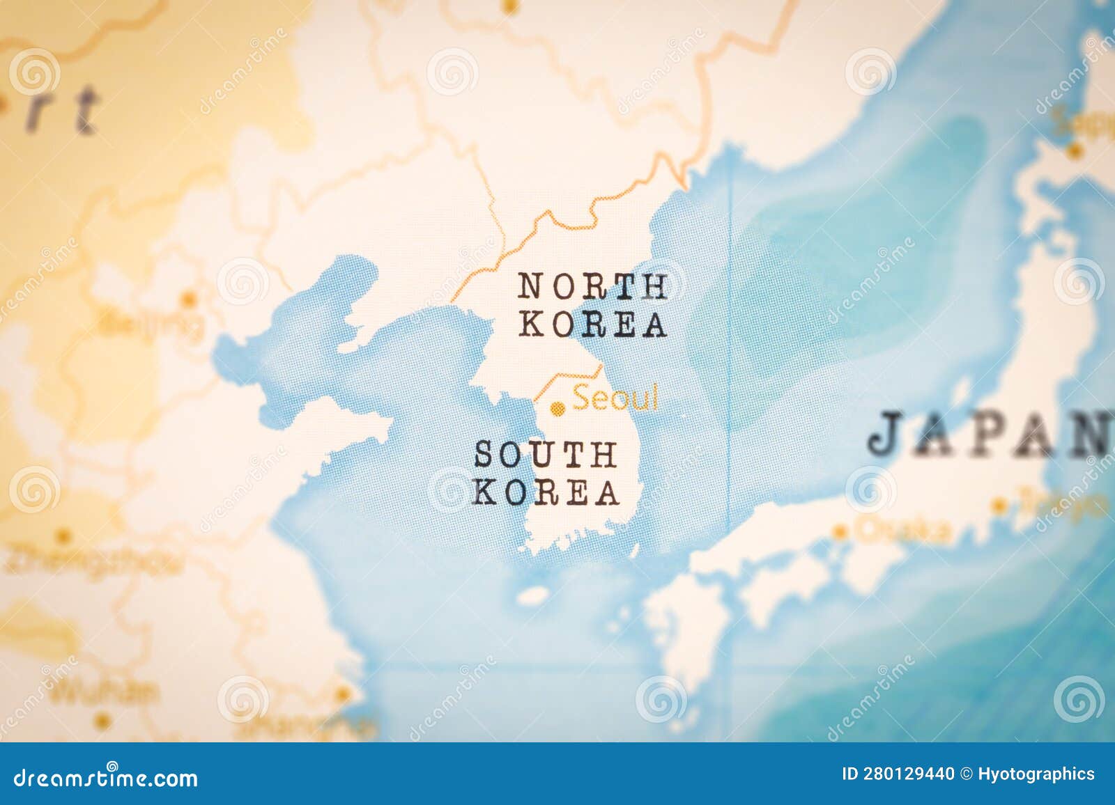 The Realistic Map of Korea. Stock Illustration - Illustration of ...
