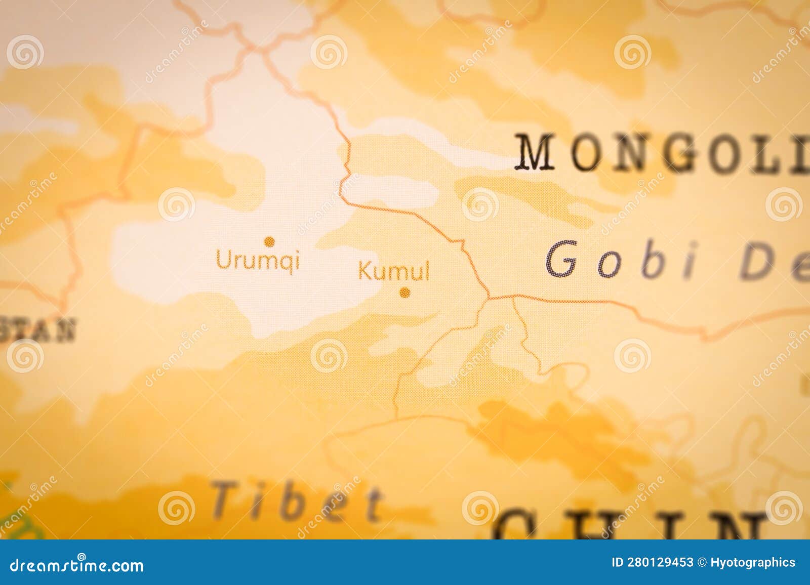 The Realistic Map of Kumul. Stock Illustration - Illustration of crisis ...