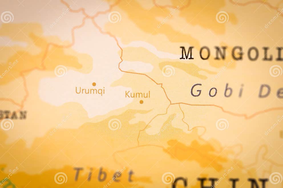 The Realistic Map of Kumul. Stock Illustration - Illustration of crisis ...