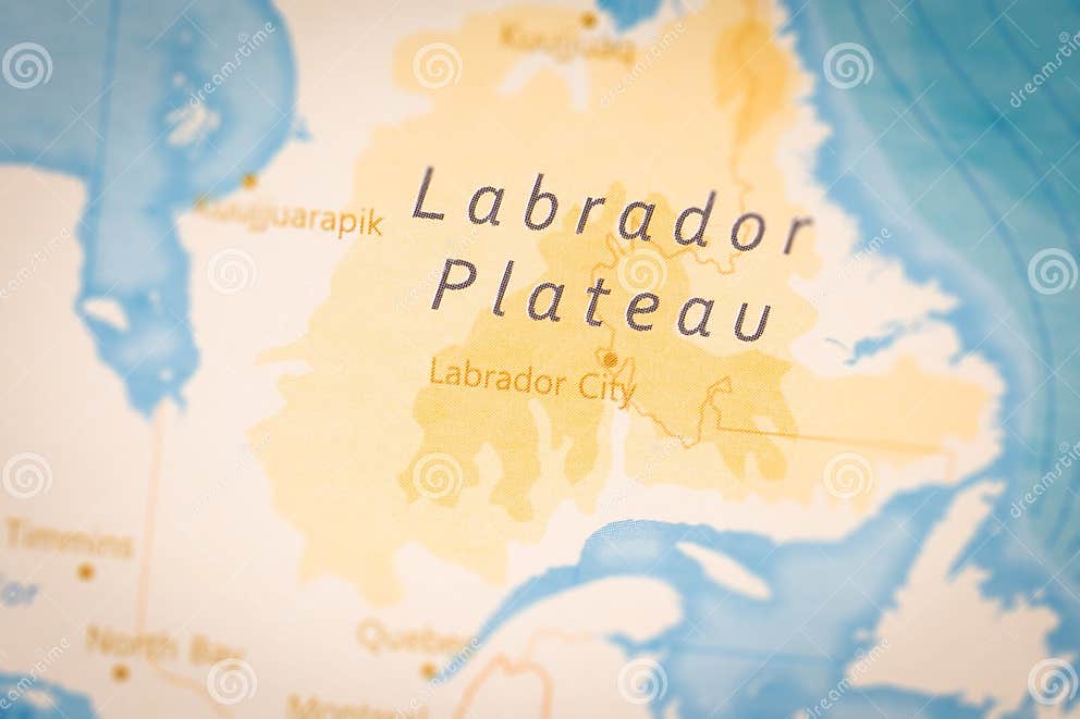 The Realistic Map of Labrador City. Stock Photo - Image of global ...