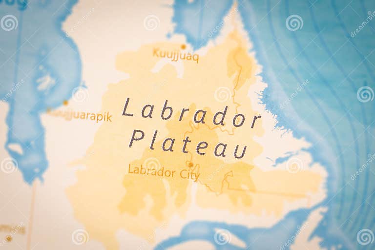 The Realistic Map of Labrador Peninsula. Stock Photo - Image of flag ...