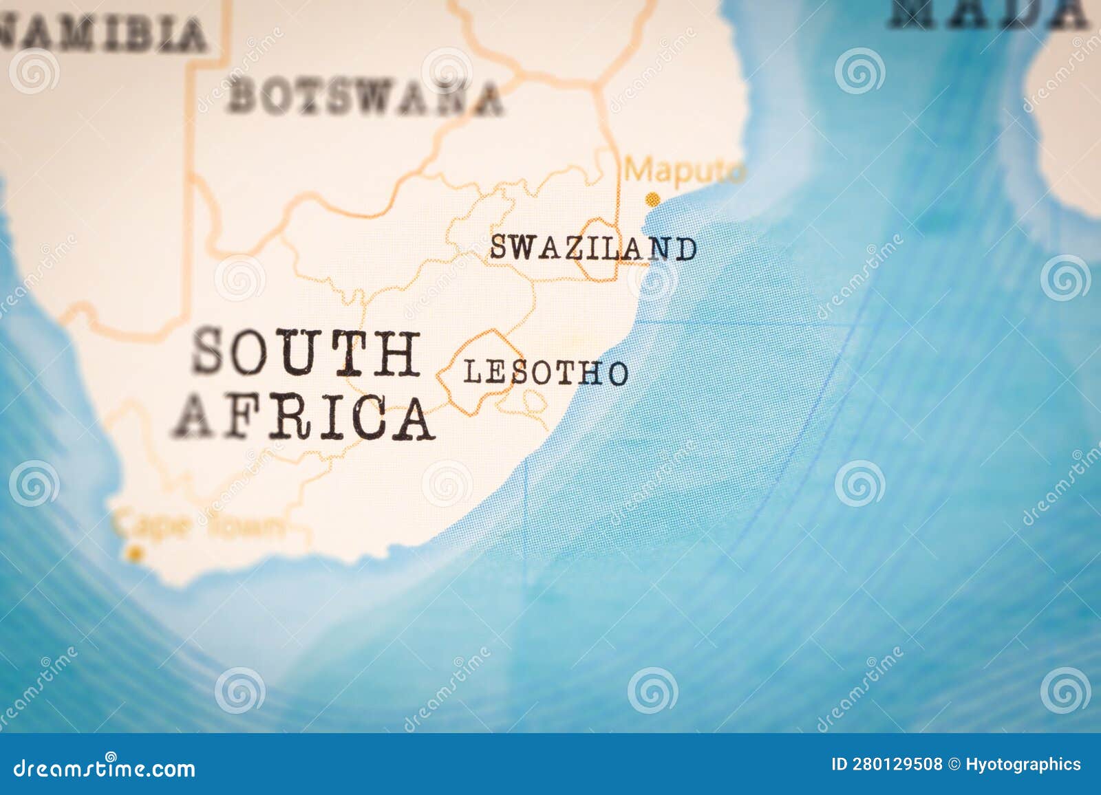 The Realistic Map of Lesotho . Stock Photo - Image of culture, business ...