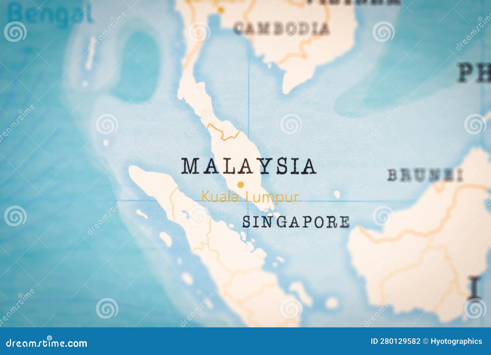 The Realistic Map of Malaysia. Stock Photo - Image of border, newspaper ...