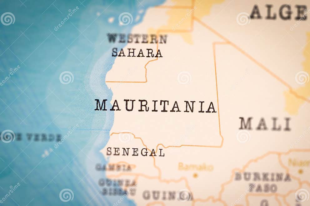 The Realistic Map of Mauritania. Stock Photo - Image of article, global ...