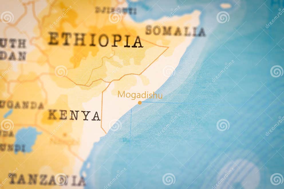 The Realistic Map of Mogadishu. Stock Image - Image of international ...