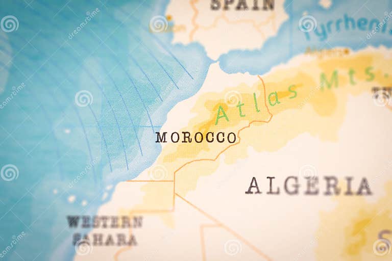 The Realistic Map of Morocco. Stock Image - Image of history, newspaper ...