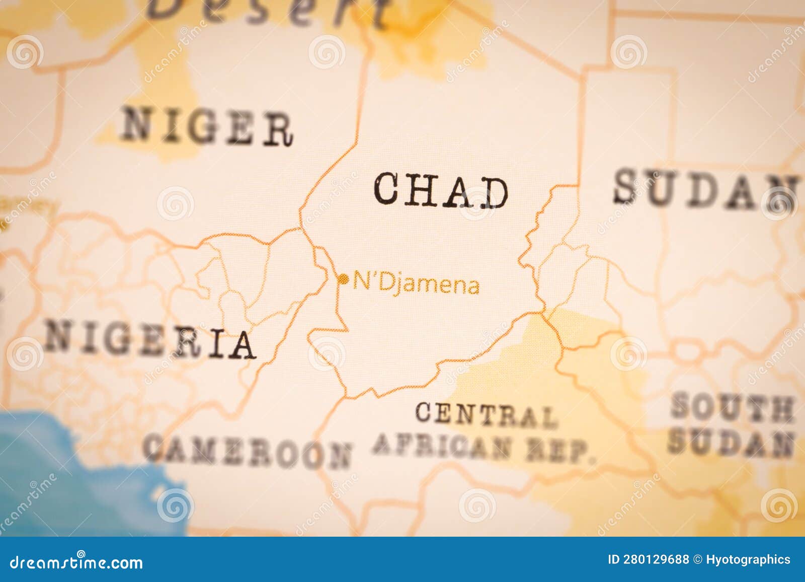 The Realistic Map of N Djamena. Stock Illustration - Illustration of ...