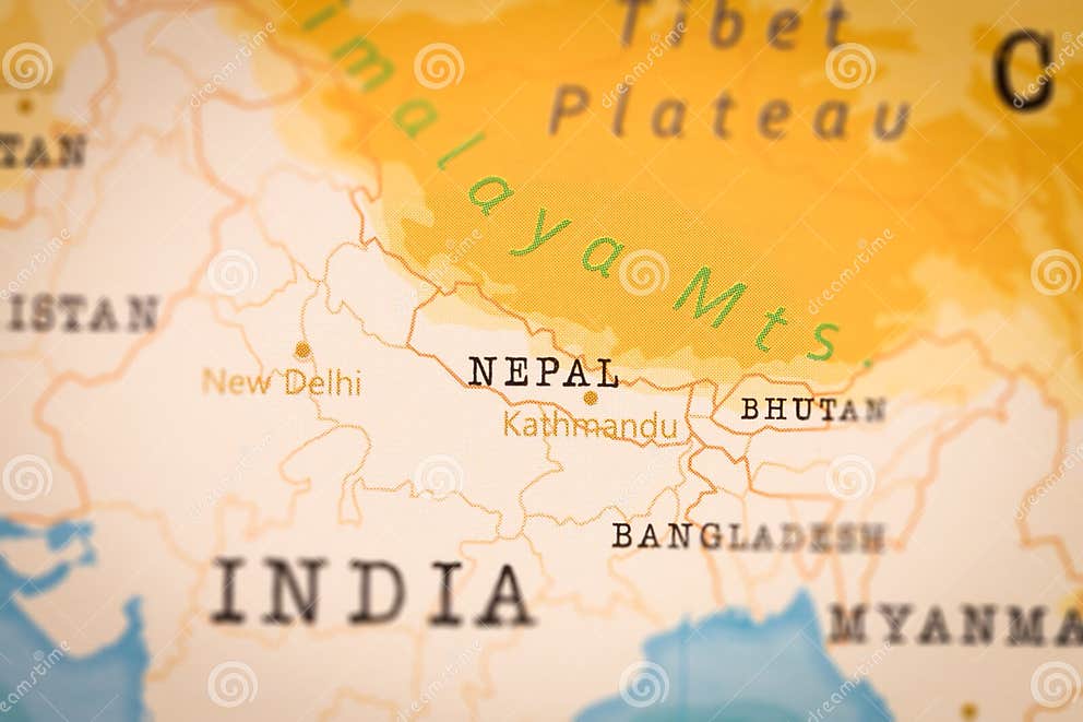 The Realistic Map of Nepal. Stock Illustration - Illustration of ...