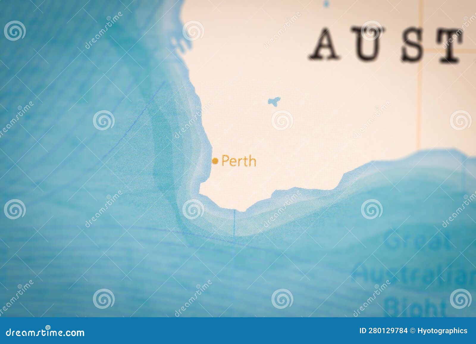 The Realistic Map of Perth. Stock Illustration - Illustration of city ...