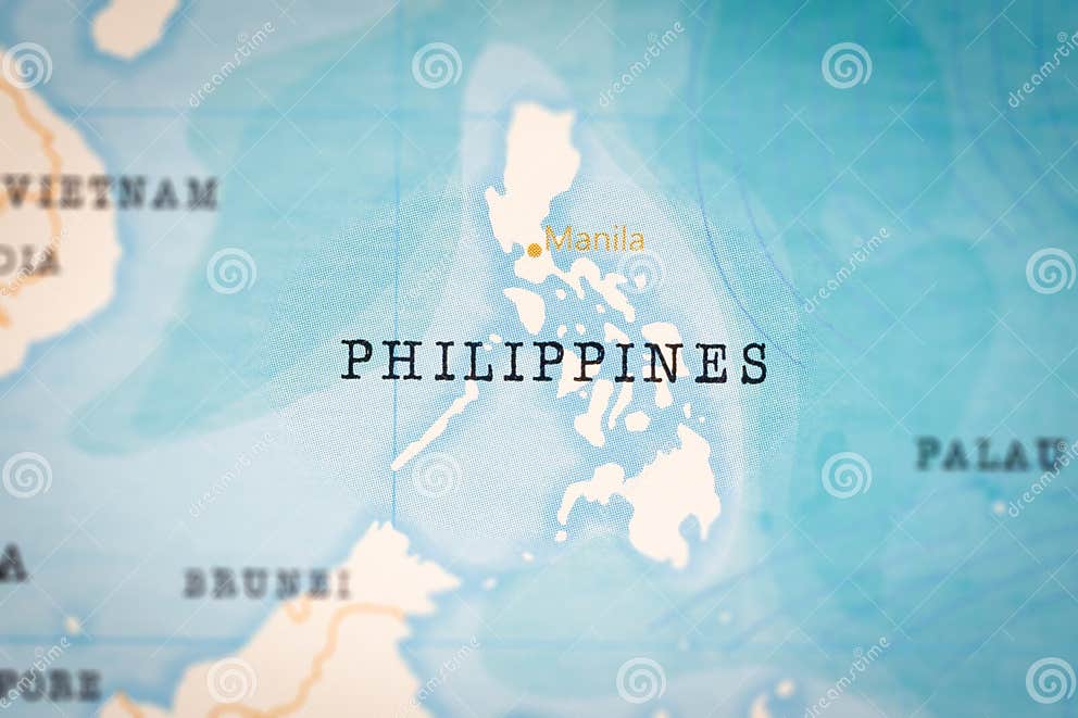 The Realistic Map of Philippines. Stock Illustration - Illustration of ...