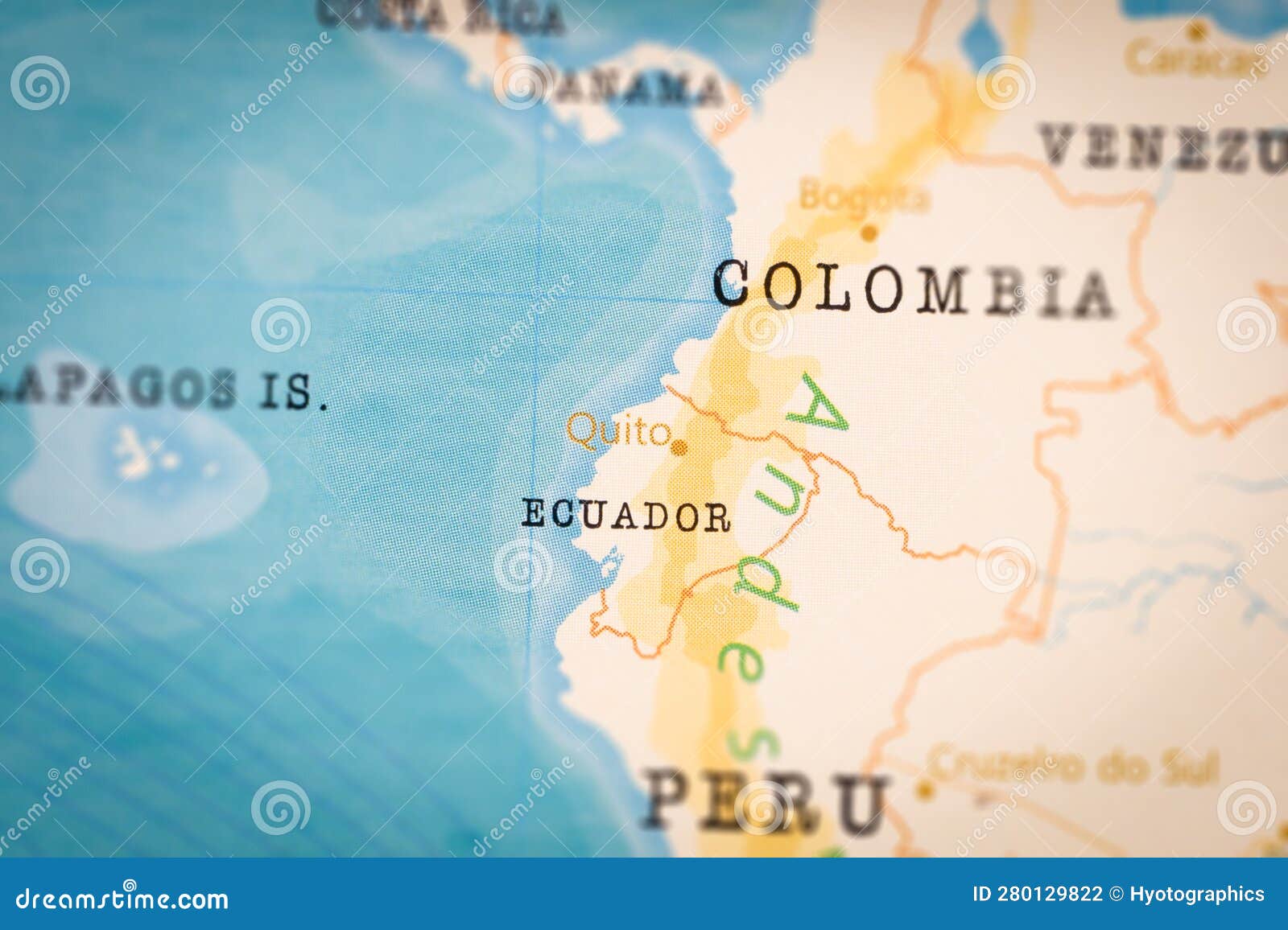 The Realistic Map of Quito. Stock Illustration - Illustration of ...